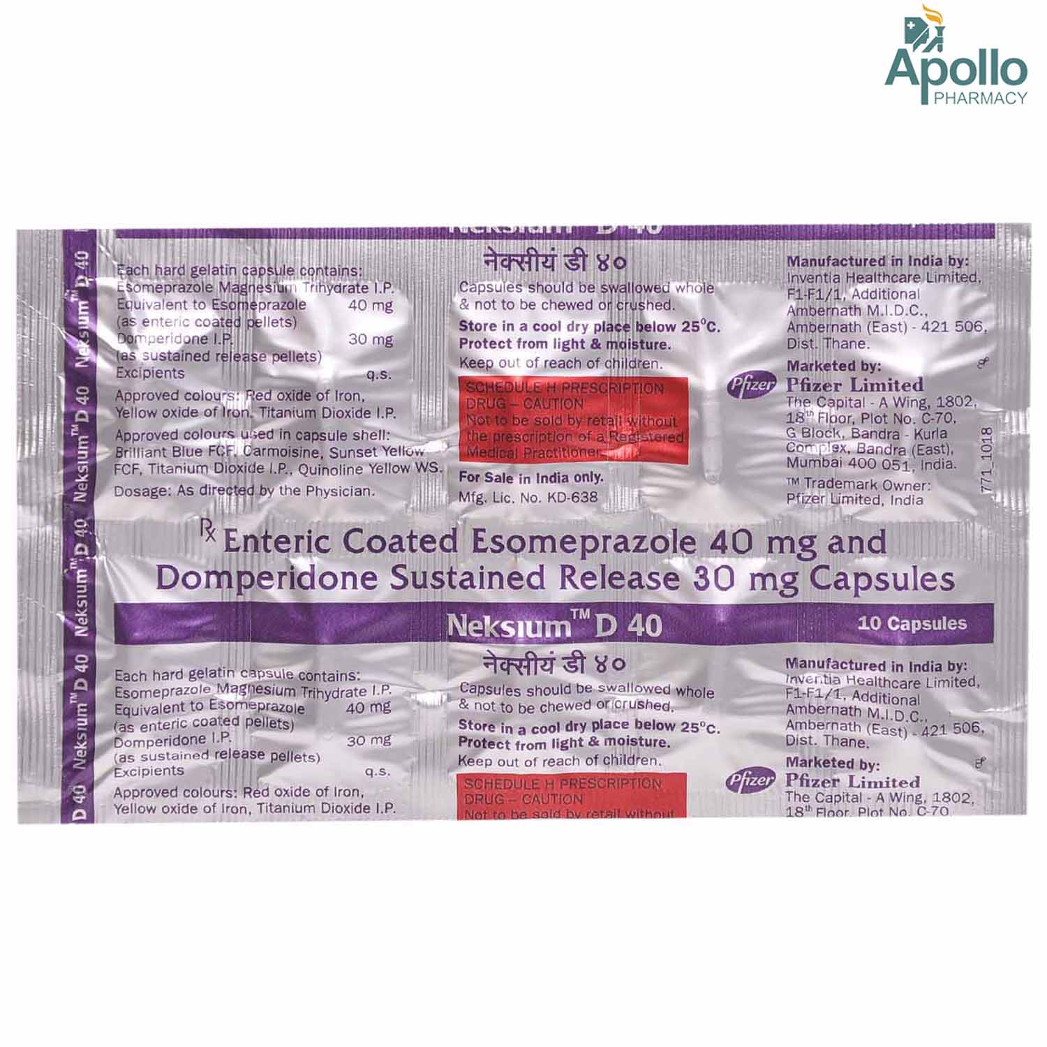 NEKSIUM D 40MG CAPSULE 10'S Price, Uses, Side Effects, Composition ...