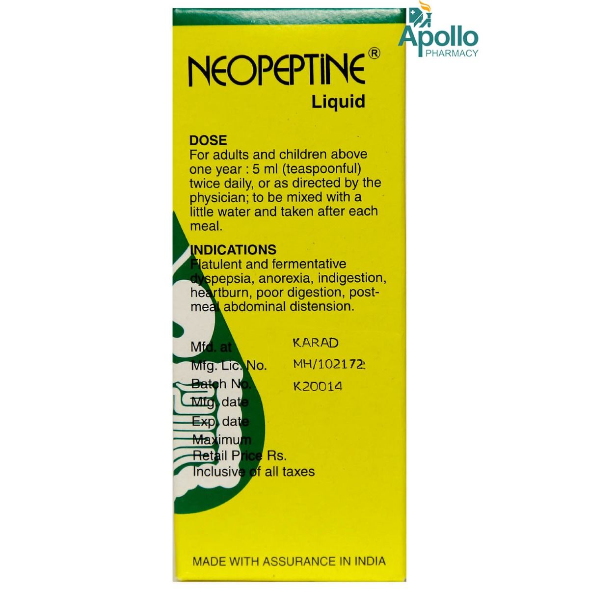 Neopeptine Liquid 60 ml Price, Uses, Side Effects, Composition - Apollo ...
