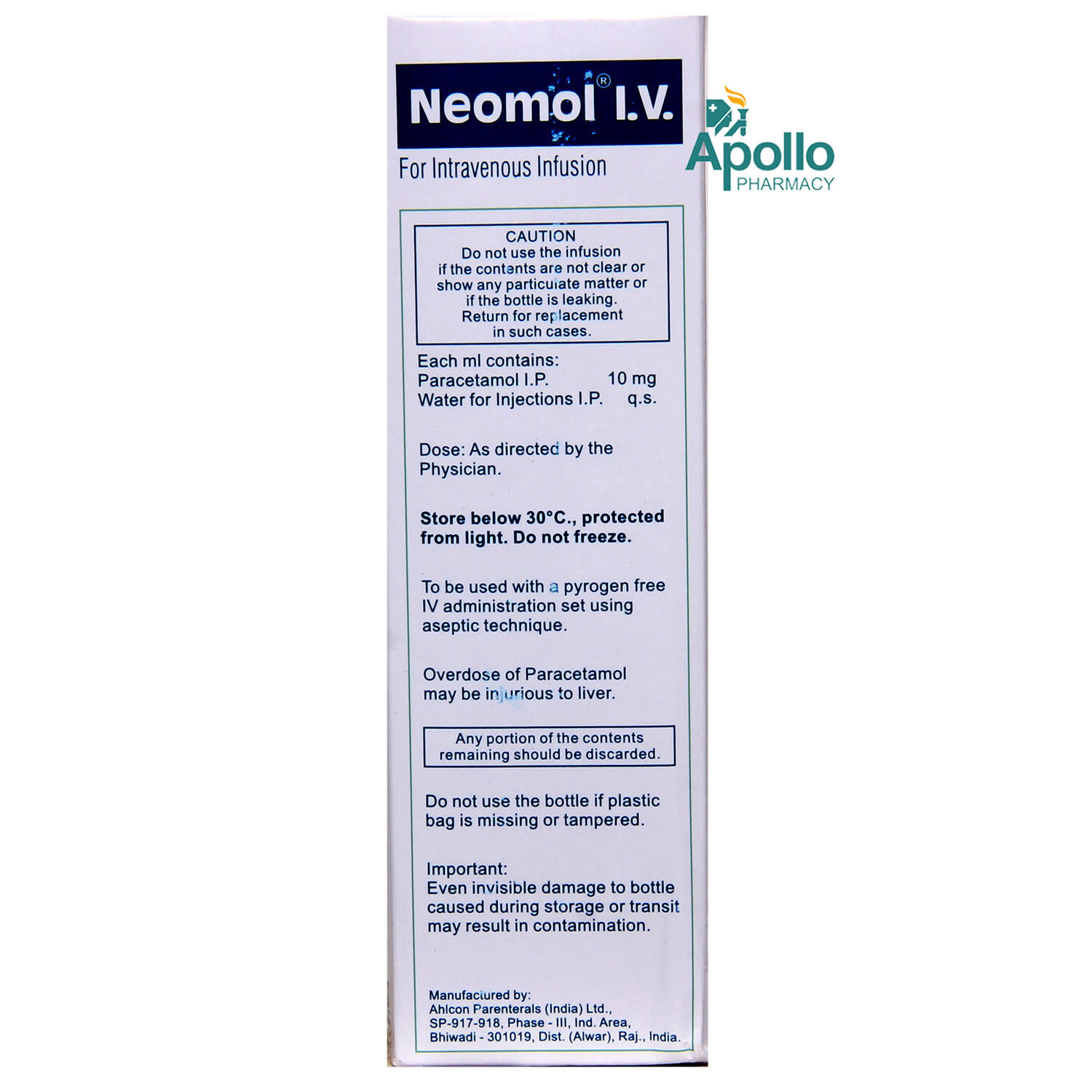 Neomol Infusion 100 ml Price, Uses, Side Effects, Composition - Apollo ...