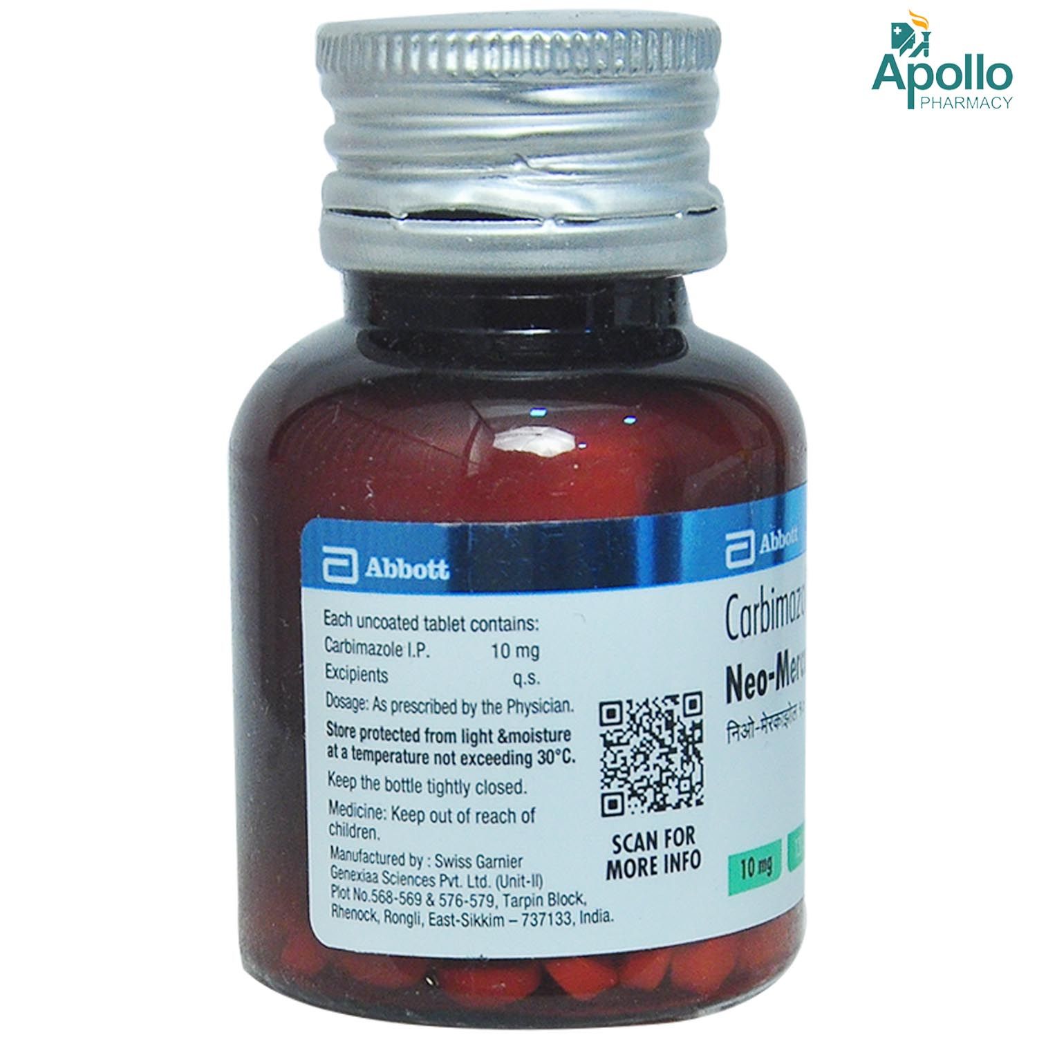 Neo-Mercazole 10 Tablet 120's Price, Uses, Side Effects, Composition ...
