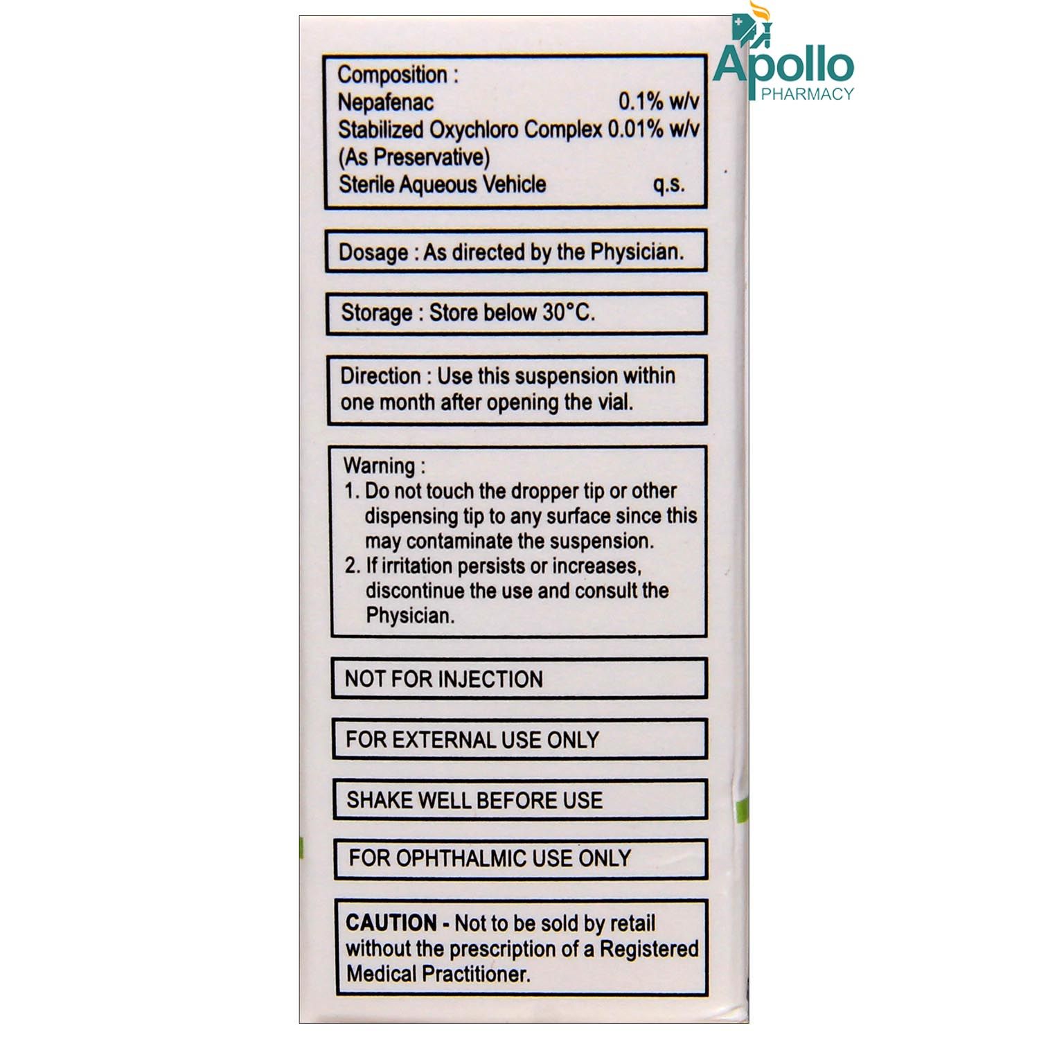 Nepaflam Eye Drops 5 ml Price, Uses, Side Effects, Composition - Apollo ...