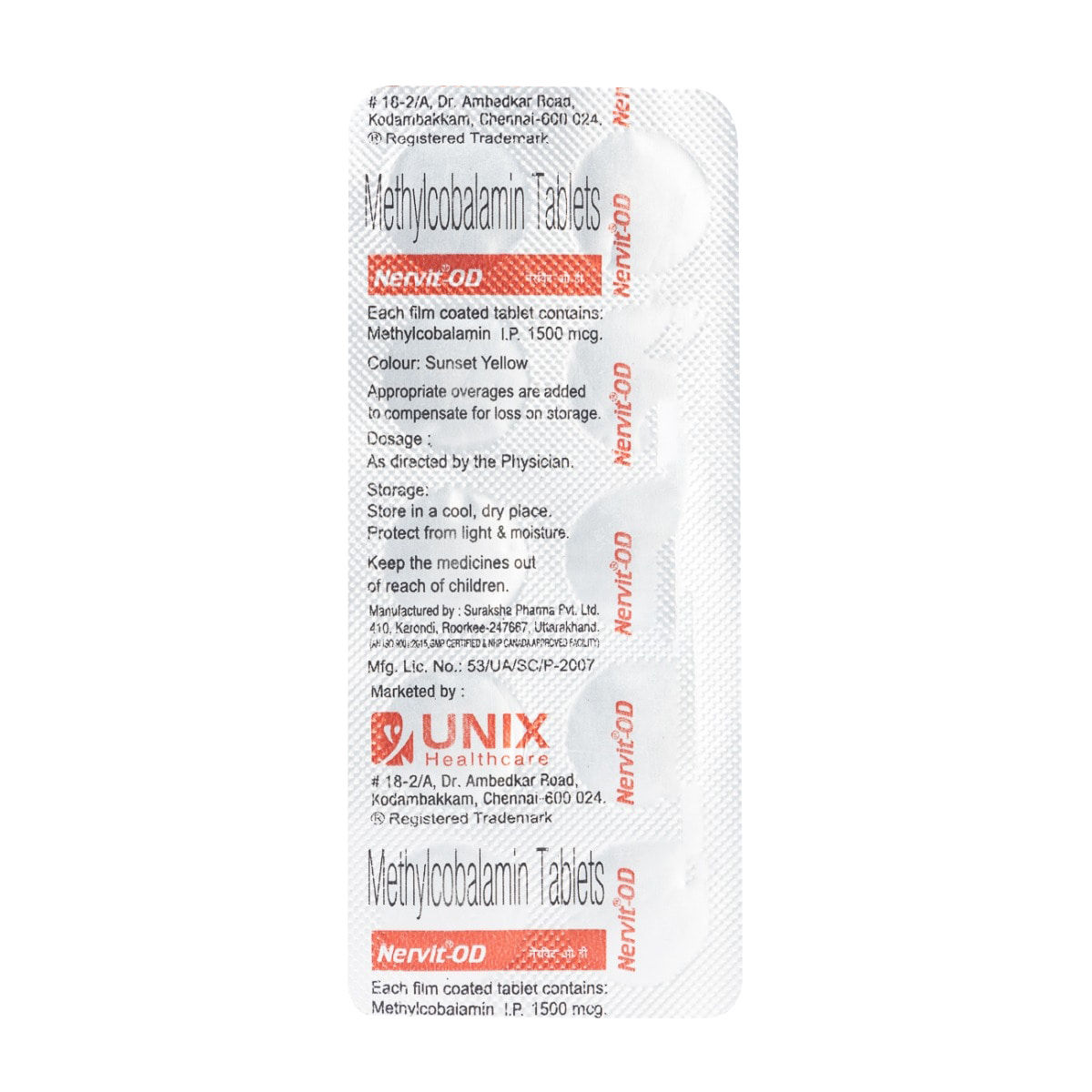 Nervit OD Tablet 10's Price, Uses, Side Effects, Composition - Apollo ...