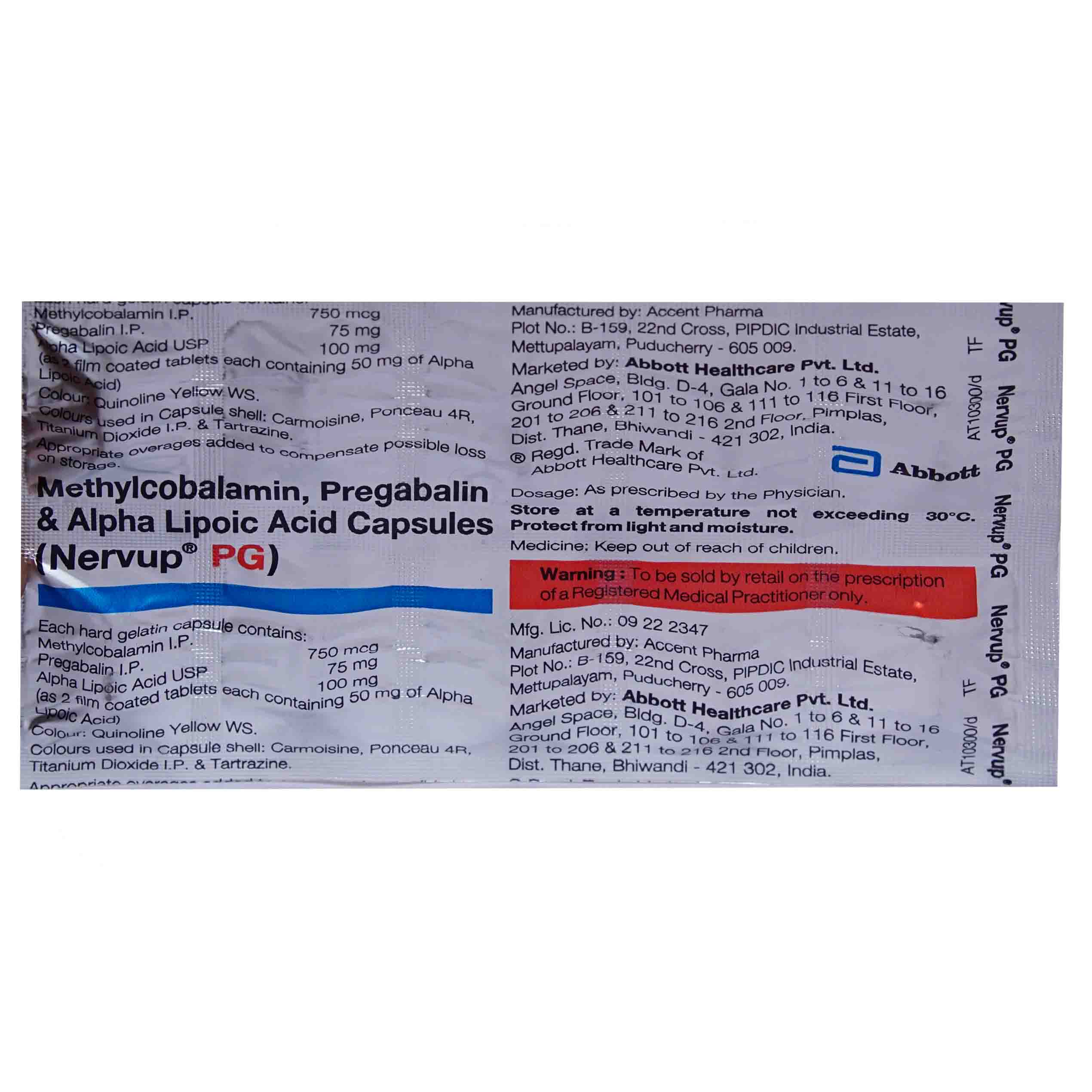 Nervup PG Capsule 10's Price, Uses, Side Effects, Composition - Apollo ...