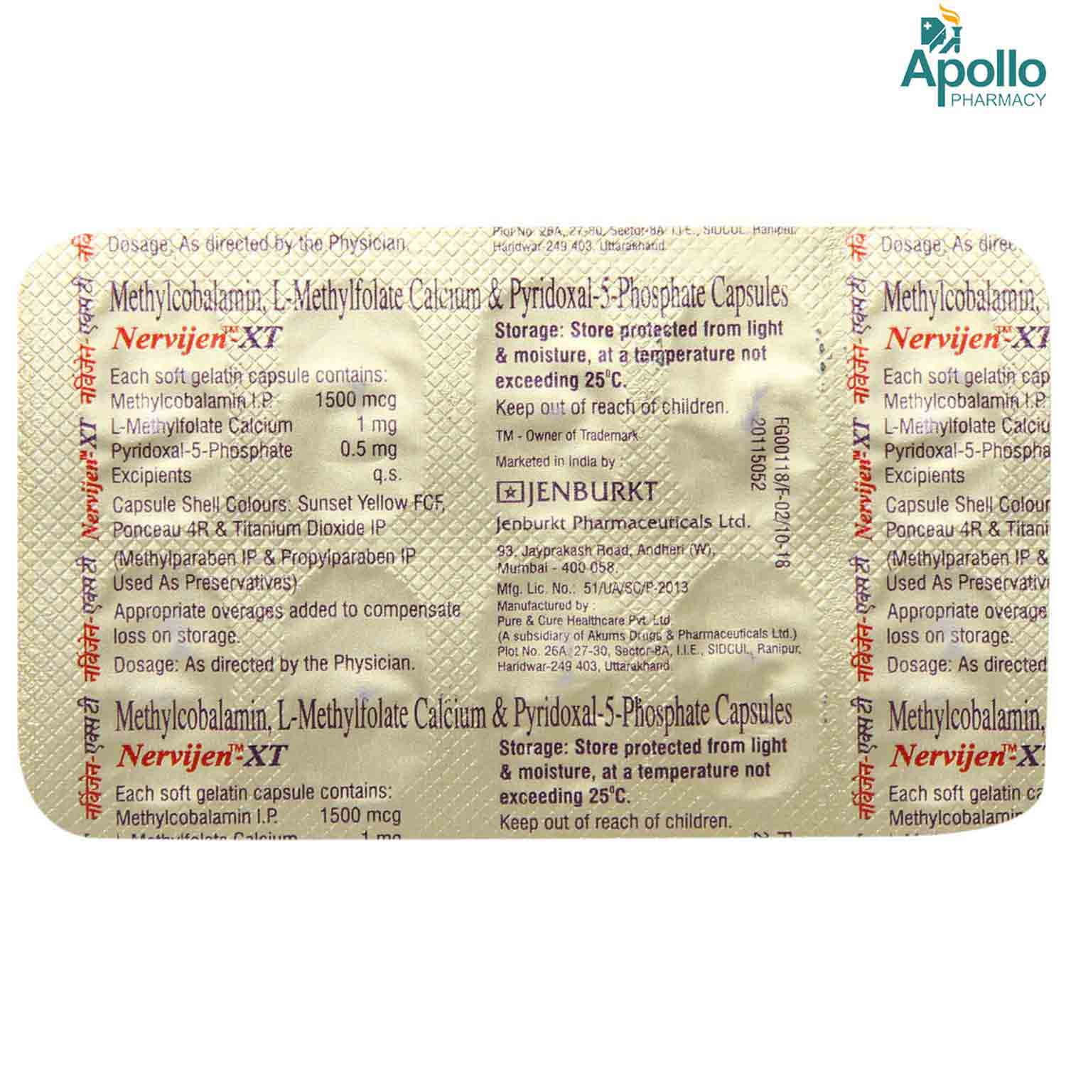 Nervijen XT Capsule 10's Price, Uses, Side Effects, Composition ...