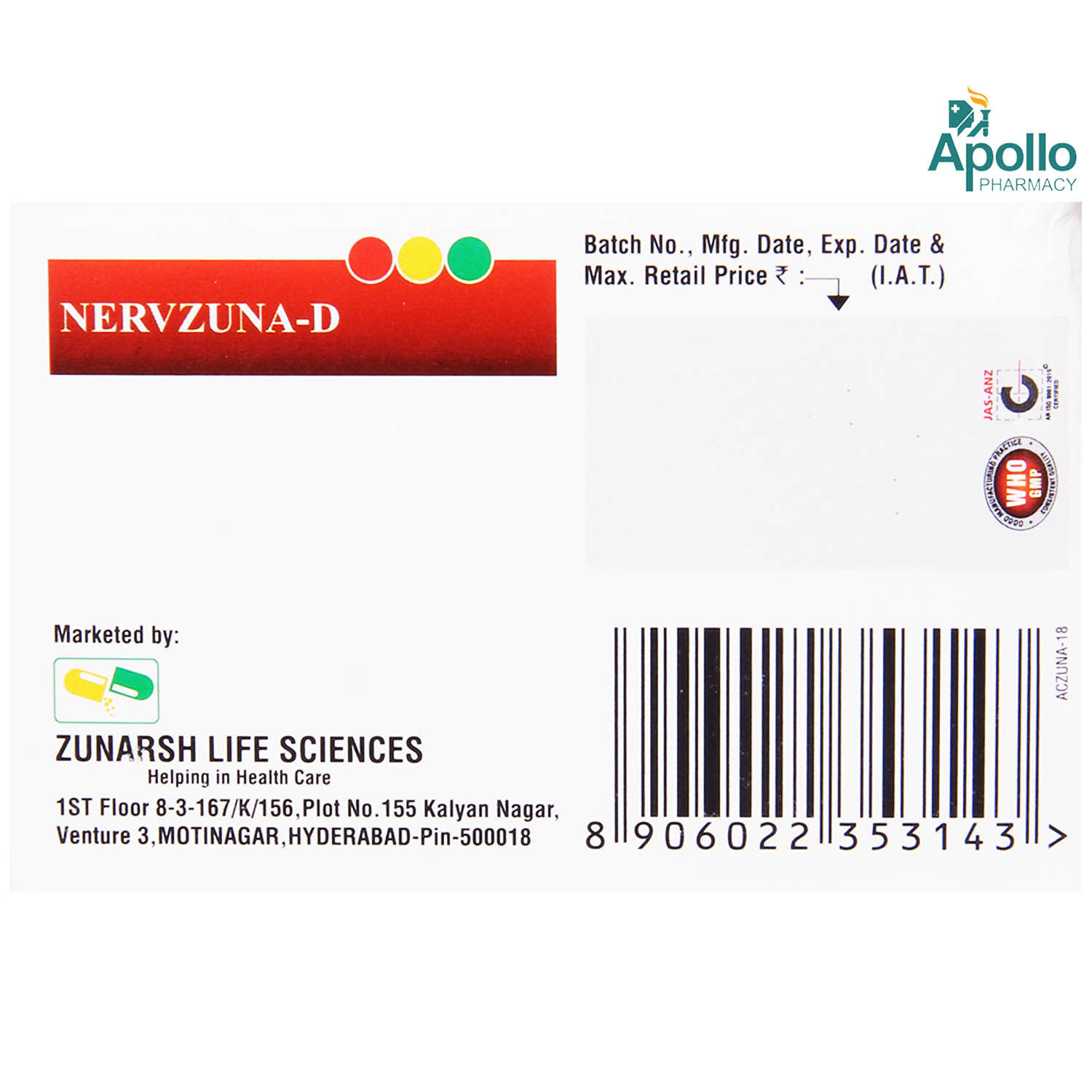 Nervzuna-D Tablet 10's Price, Uses, Side Effects, Composition - Apollo ...