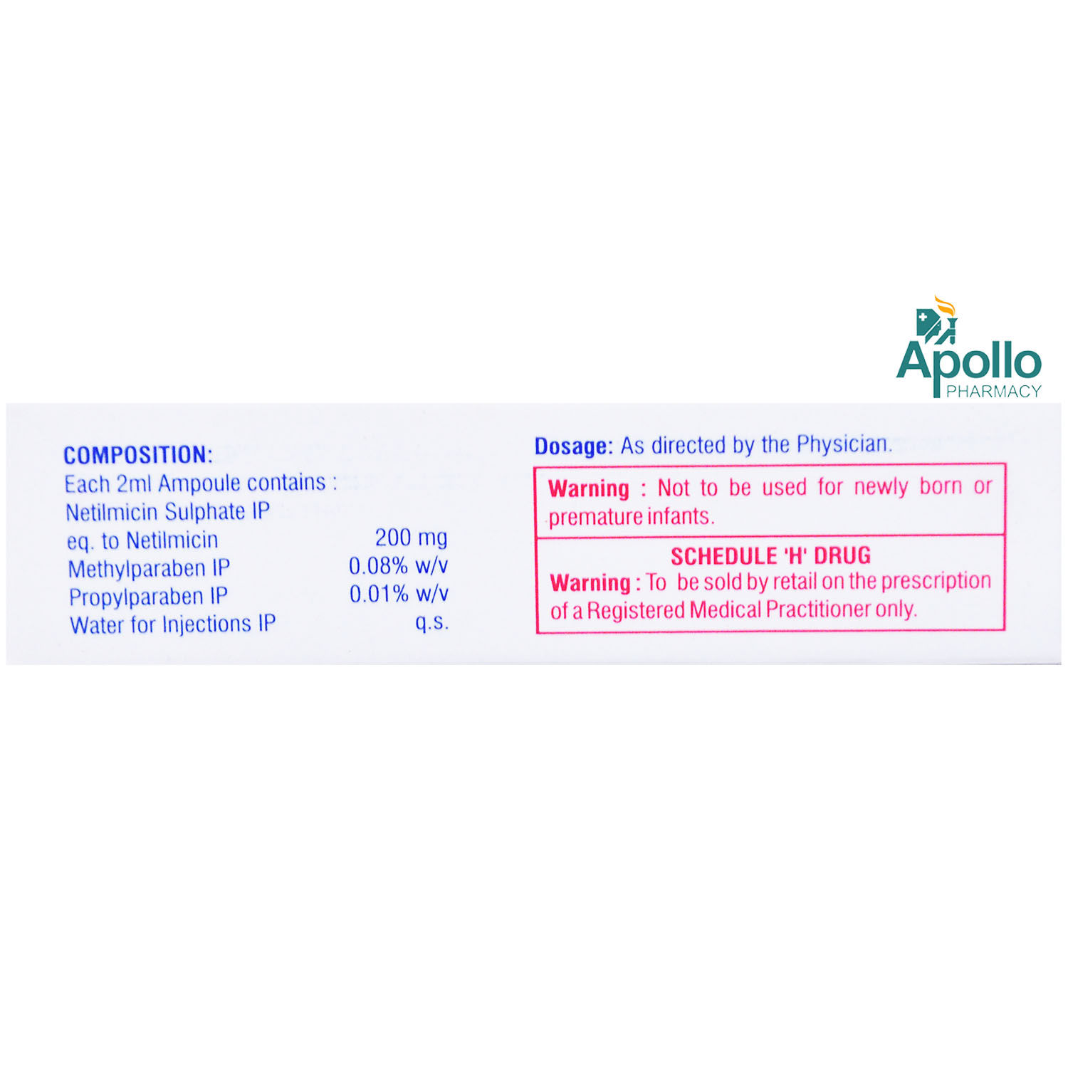 Netmicin-200 Injection 2 ml Price, Uses, Side Effects, Composition ...