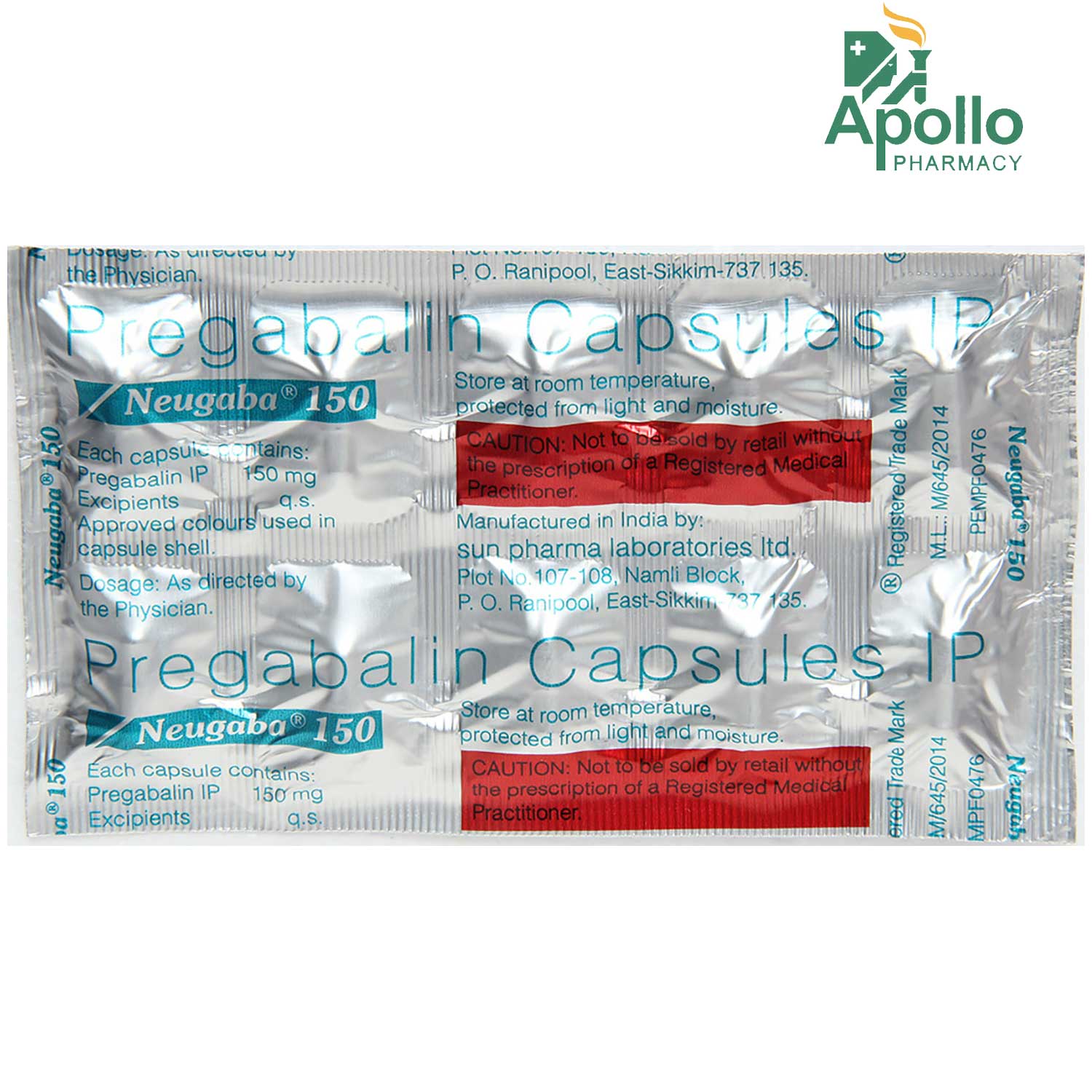 NEUGABA 150MG CAPSULE Price, Uses, Side Effects, Composition - Apollo ...