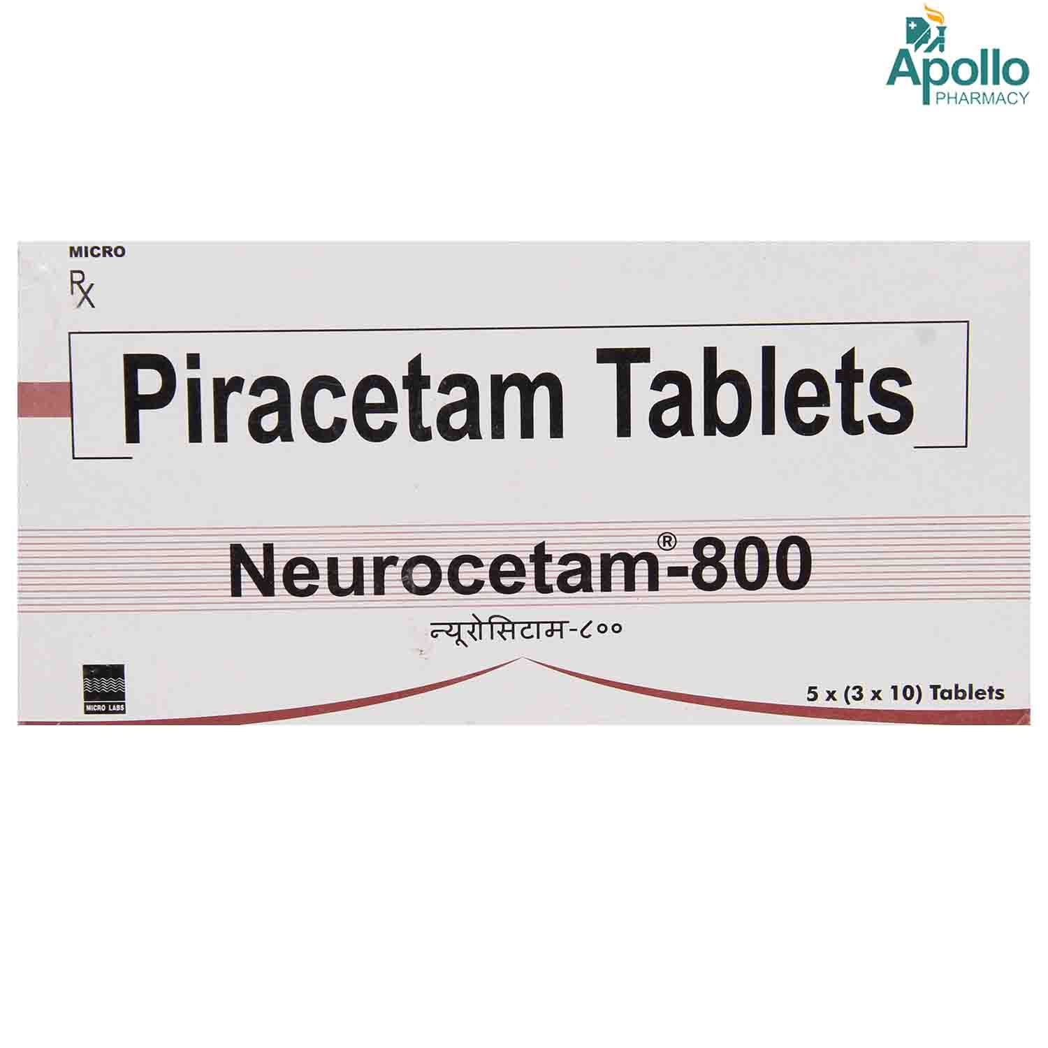 Neurocetam 800 Tablet 10's Price, Uses, Side Effects, Composition ...
