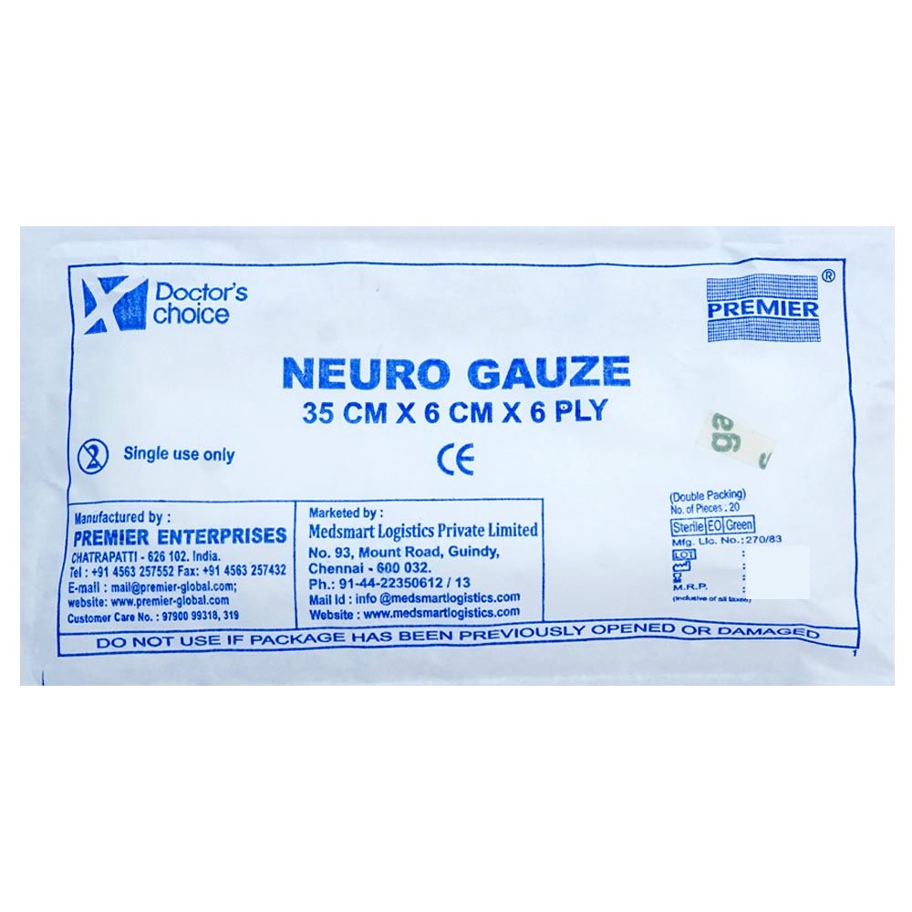 Doctor's Choice Sterile Neuro Gauze 6Ply 35 cm x 6 cm, 1 Count Price ...
