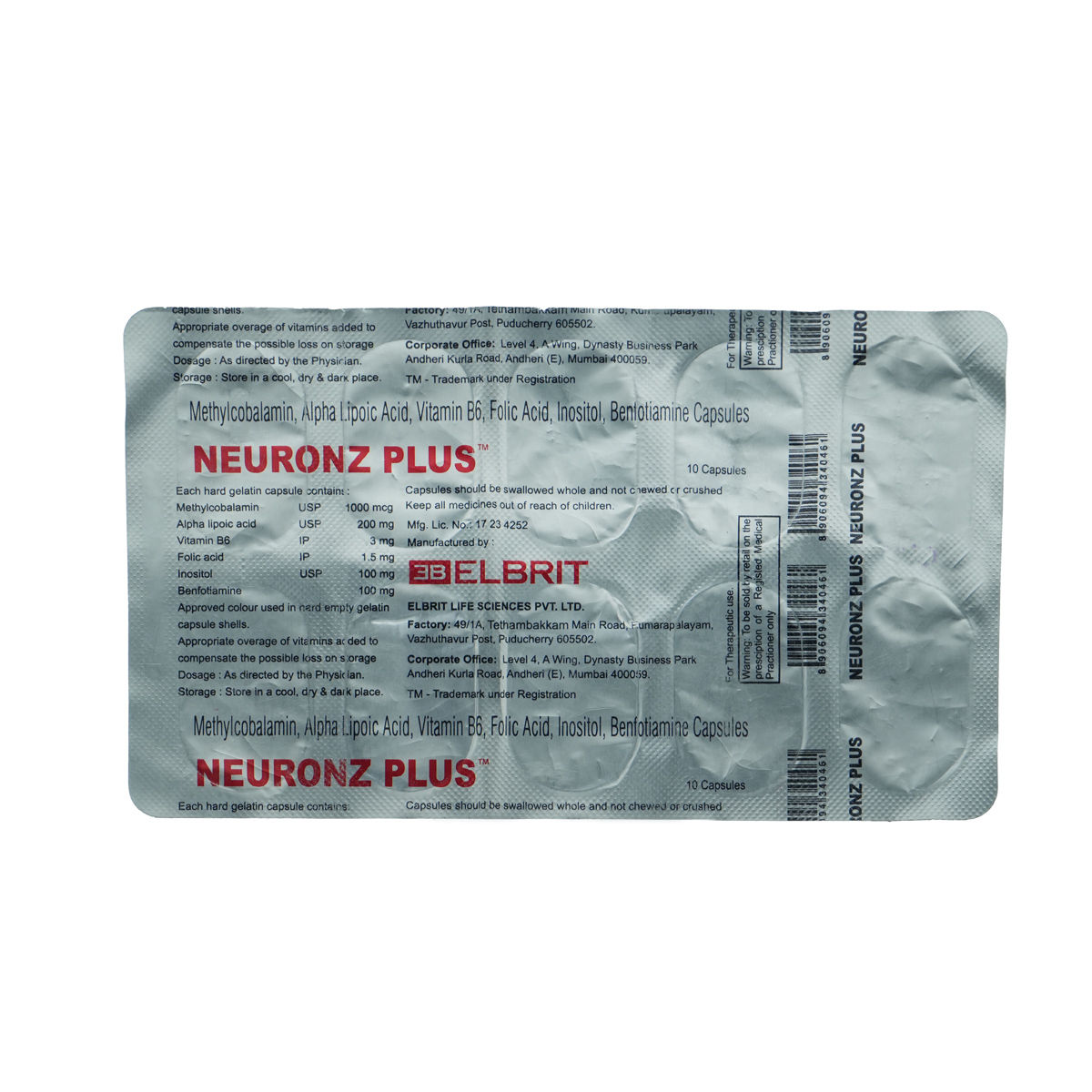 Neuronz Plus Capsule 10's Price, Uses, Side Effects, Composition ...