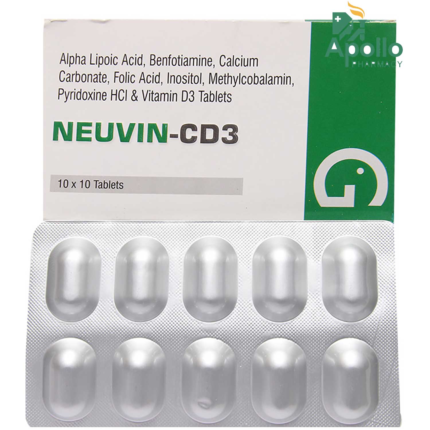 Neuvin-CD3 Tablet 10's Price, Uses, Side Effects, Composition - Apollo ...