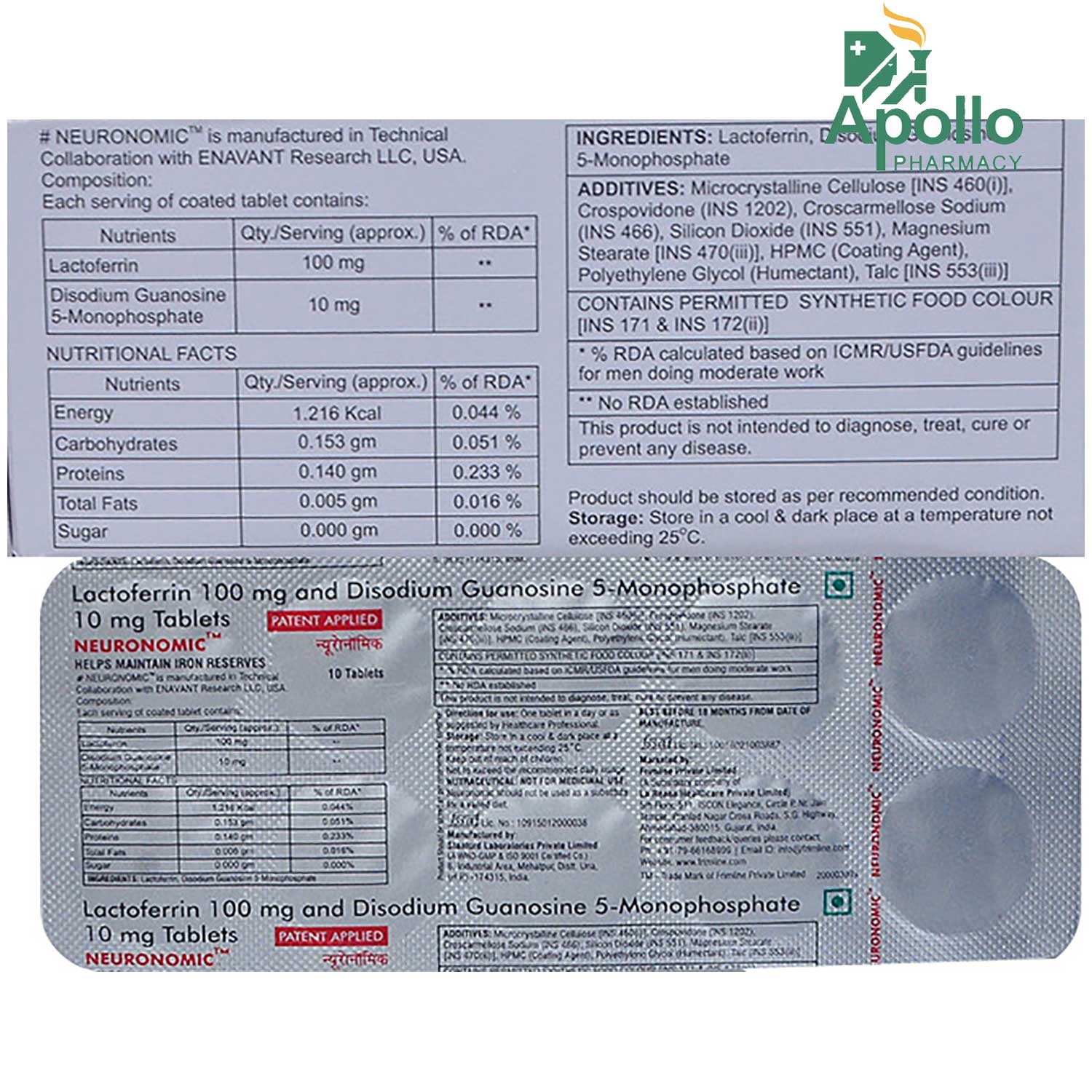 Neuronomic Tablet 10's Price, Uses, Side Effects, Composition - Apollo ...