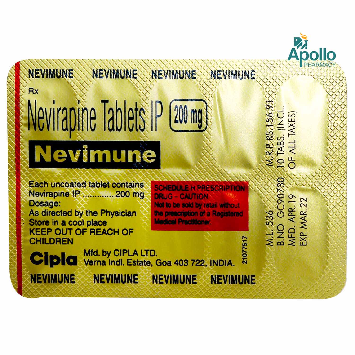 NEVIMUNE 200MG TABLET 10'S Price, Uses, Side Effects, Composition ...
