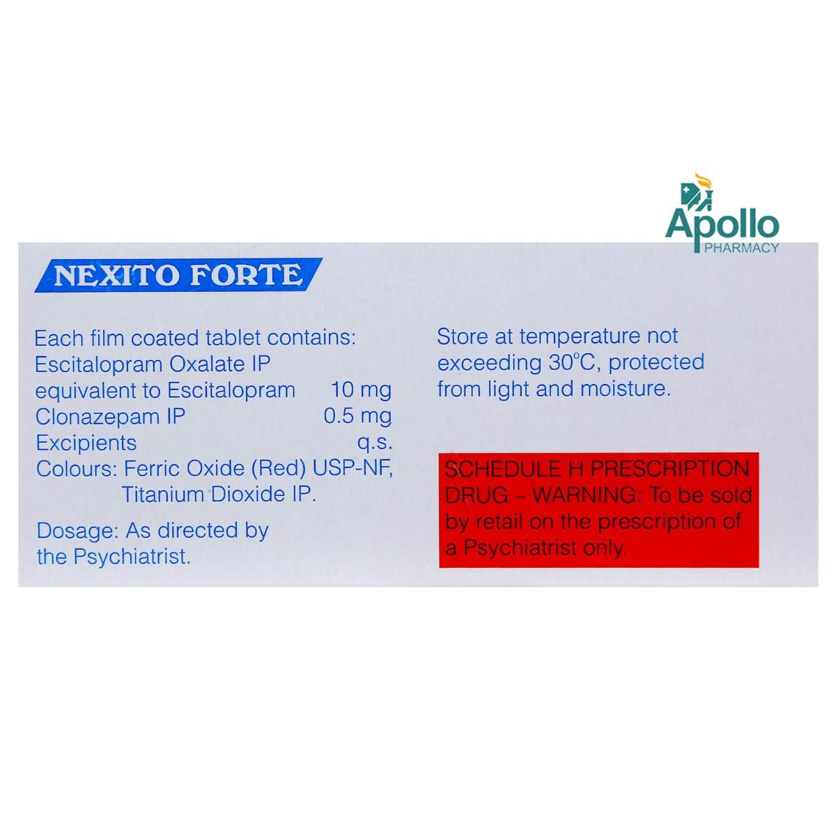Nexito Forte Tablet 10's Price, Uses, Side Effects, Composition ...