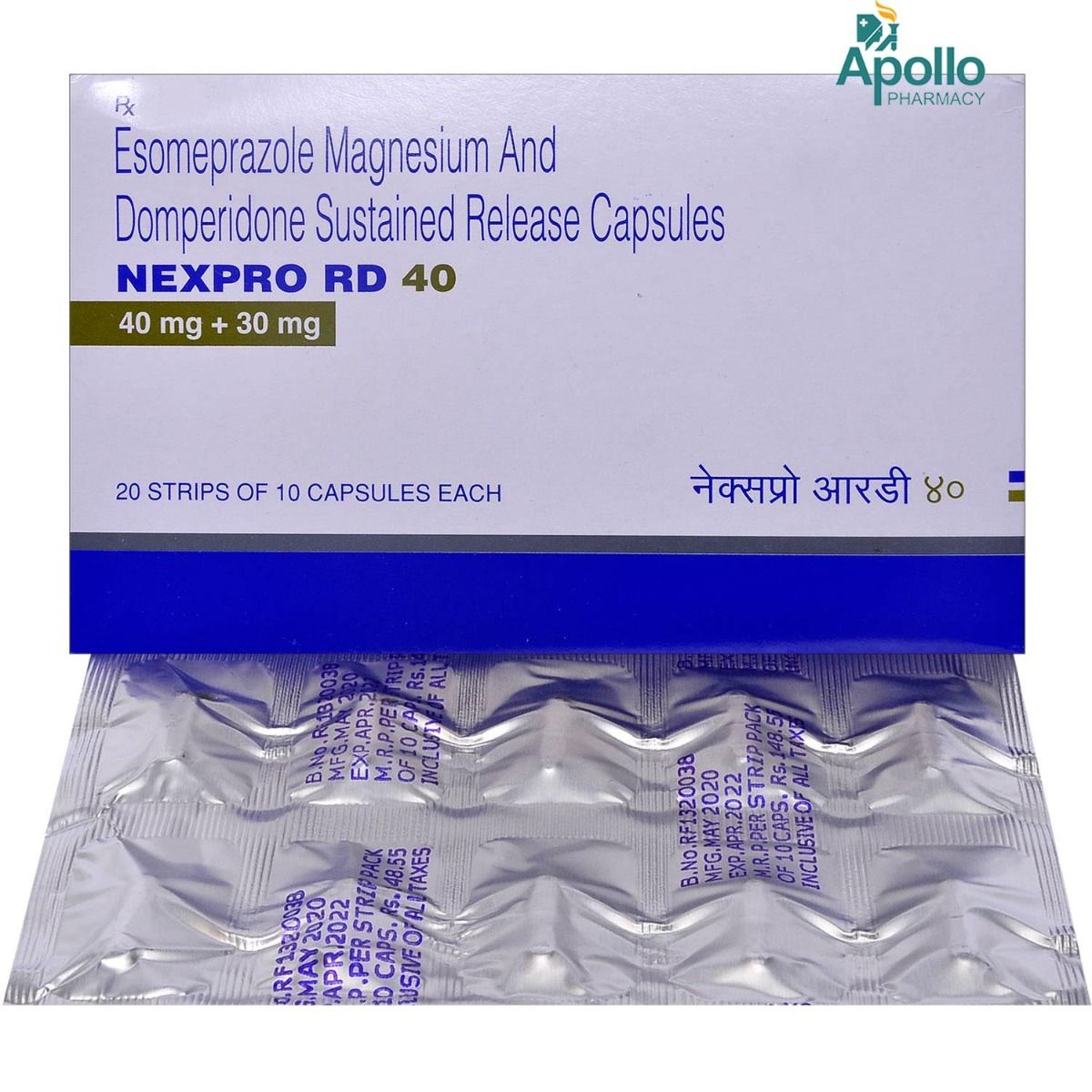 Nexpro RD 40 Capsule 10's Price, Uses, Side Effects, Composition ...