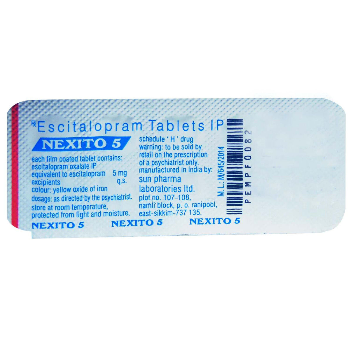 Nexito 5 Tablet 10's Price, Uses, Side Effects, Composition - Apollo ...