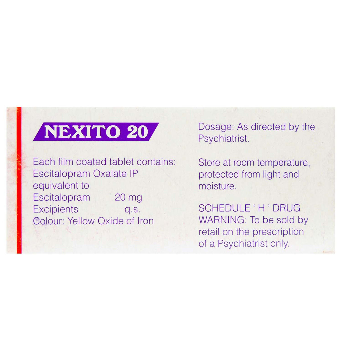 Nexito 20 Tablet 10's Price, Uses, Side Effects, Composition - Apollo ...