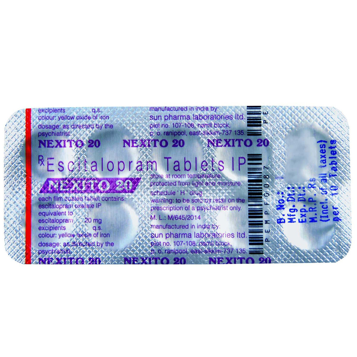 Nexito 20 Tablet 10's Price, Uses, Side Effects, Composition - Apollo ...