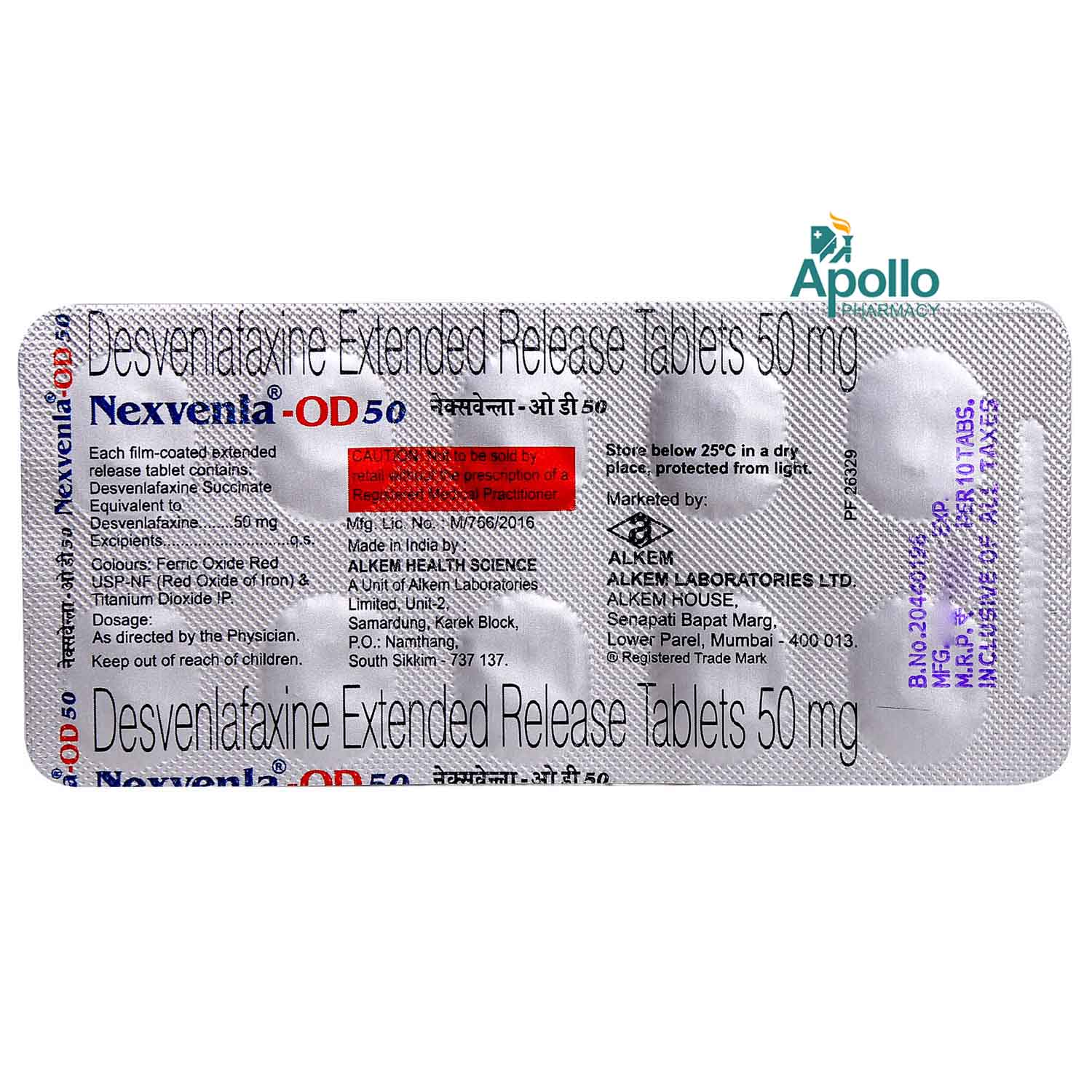Nexvenla-OD 50 Tablet 10's Price, Uses, Side Effects, Composition ...