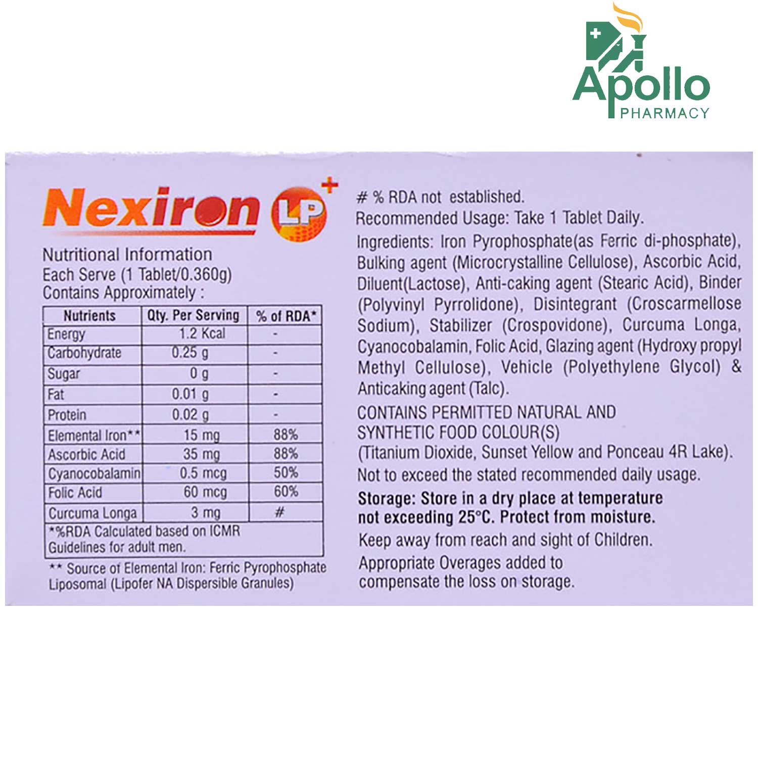 Nexiron LP Plus Tablet 10's Price, Uses, Side Effects, Composition ...