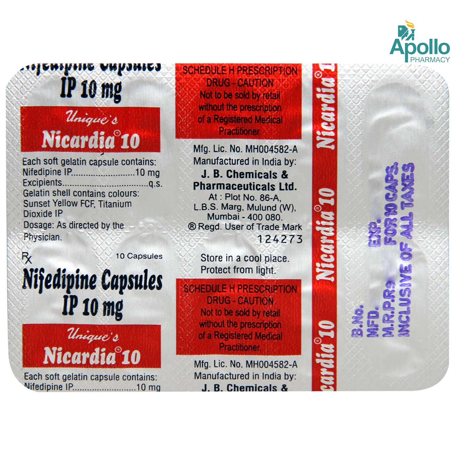 Nicardia 10mg Capsule 10's Price, Uses, Side Effects, Composition ...