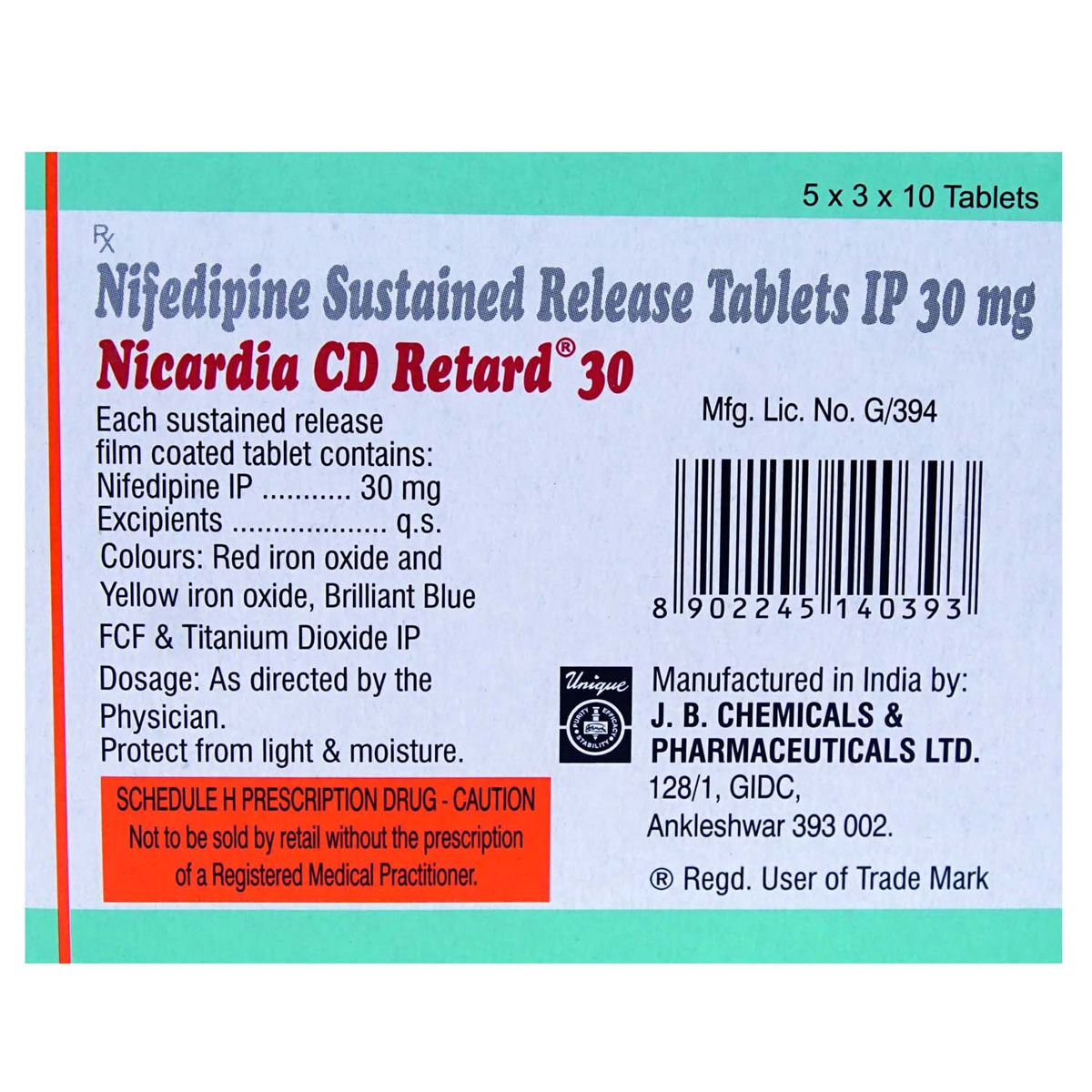 Nicardia CD Retard 30 Tablet 10's Price, Uses, Side Effects ...