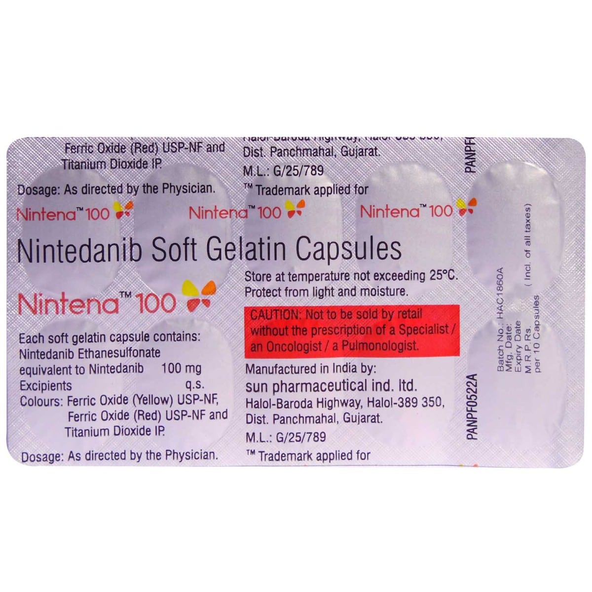 Nintena 100 mg Soft Gelatin Capsule 10's Price, Uses, Side Effects ...