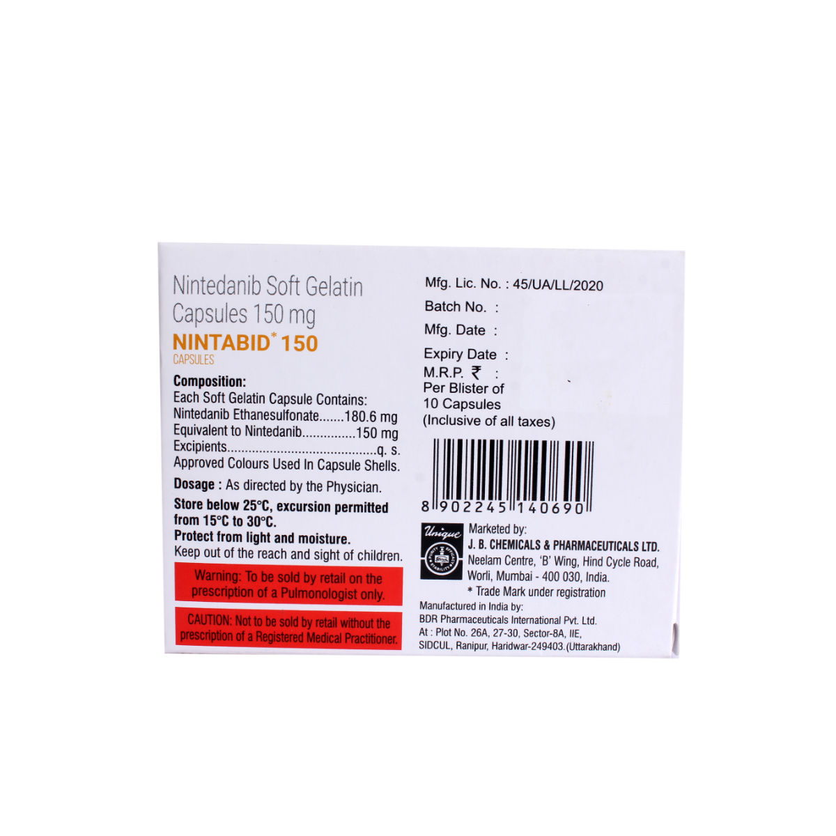 Nintabid 150 Softgel Capsule 10'S Price, Uses, Side Effects ...