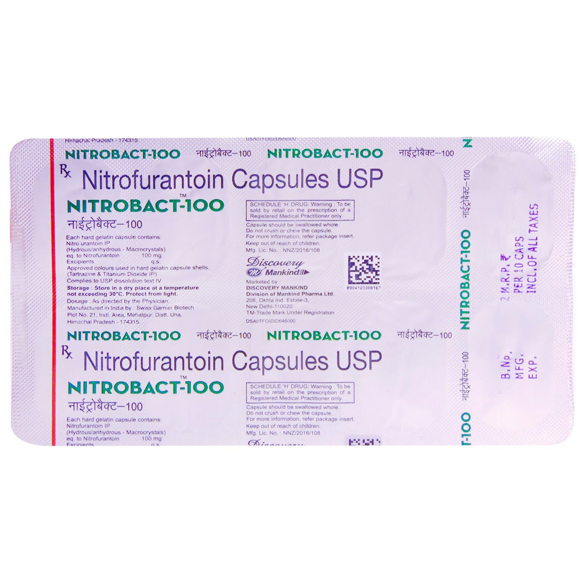 Nitrobact-100 Capsule 10's Price, Uses, Side Effects, Composition ...