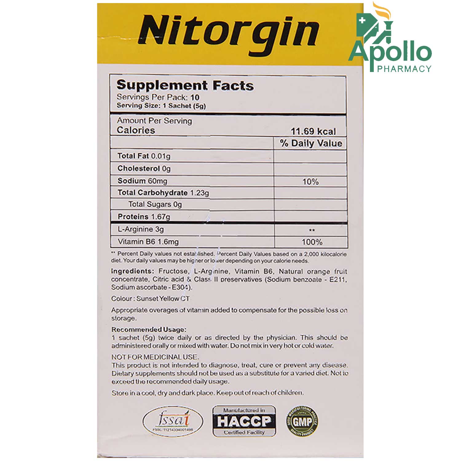 NITORGIN SUGER FREE SACHET 5G Price, Uses, Side Effects, Composition ...