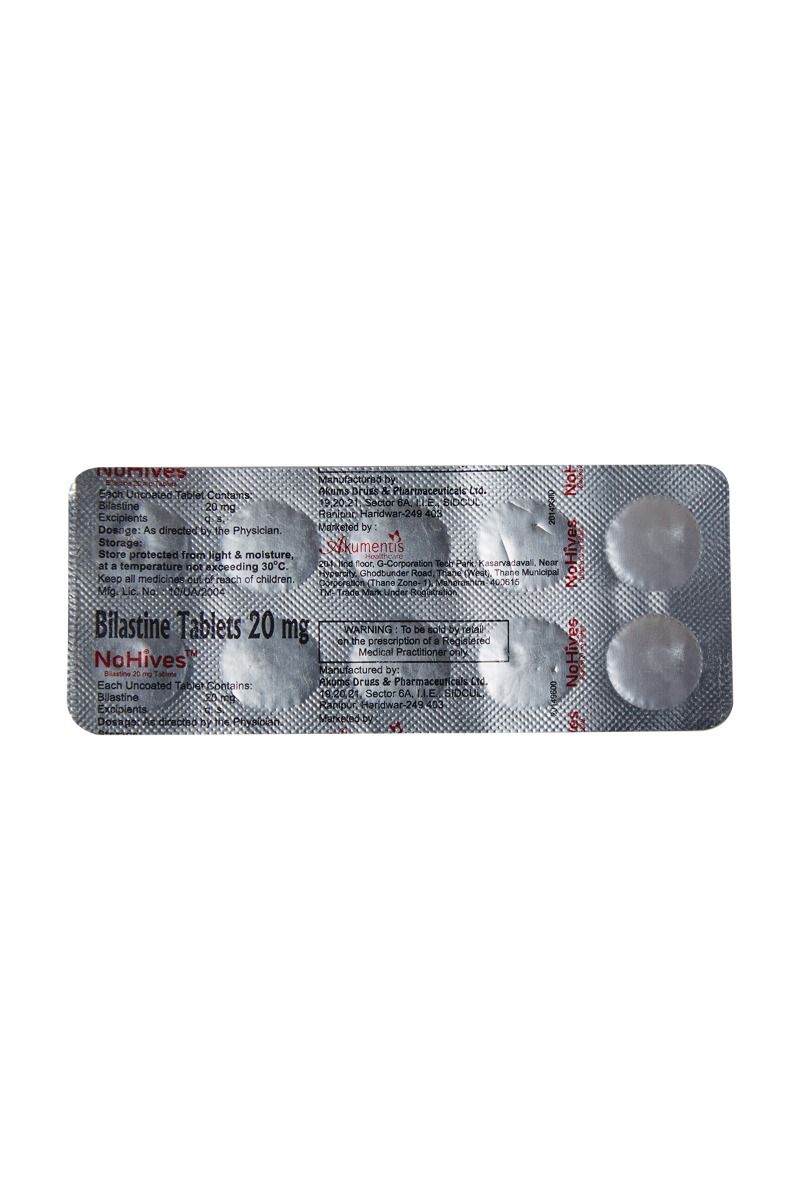 Nohives 20mg Tablet 10's Price, Uses, Side Effects, Composition ...