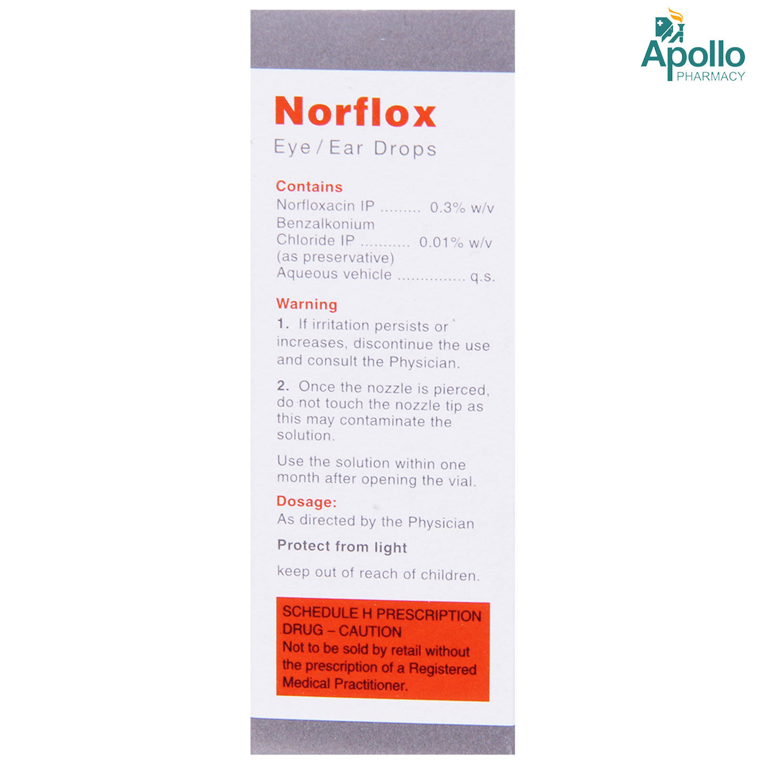 NORFLOX DROPS 10ML Price, Uses, Side Effects, Composition - Apollo Pharmacy