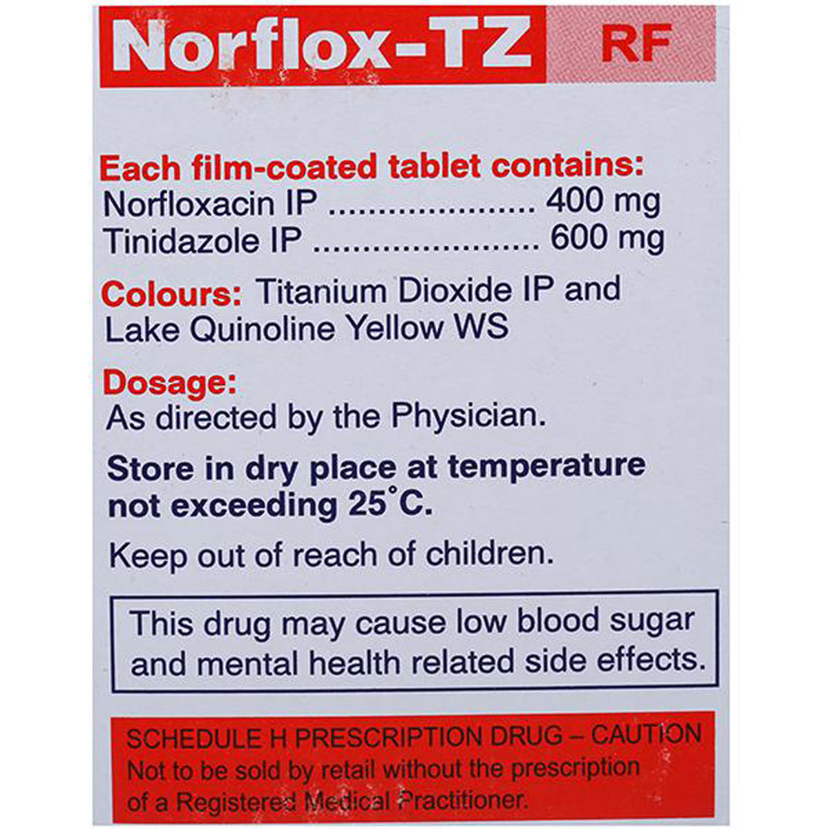 Norflox-TZ RF Tablet 10's Price, Uses, Side Effects, Composition ...