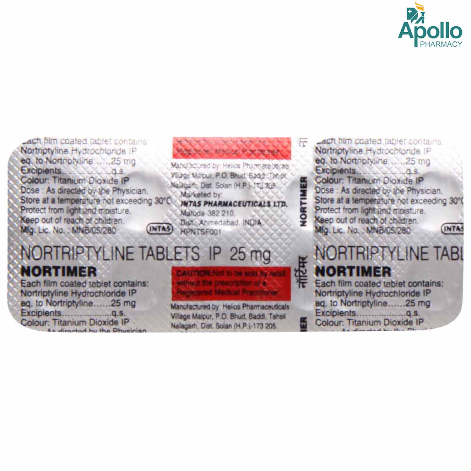 Nortimer 25 Tablet 10's Price, Uses, Side Effects, Composition - Apollo ...