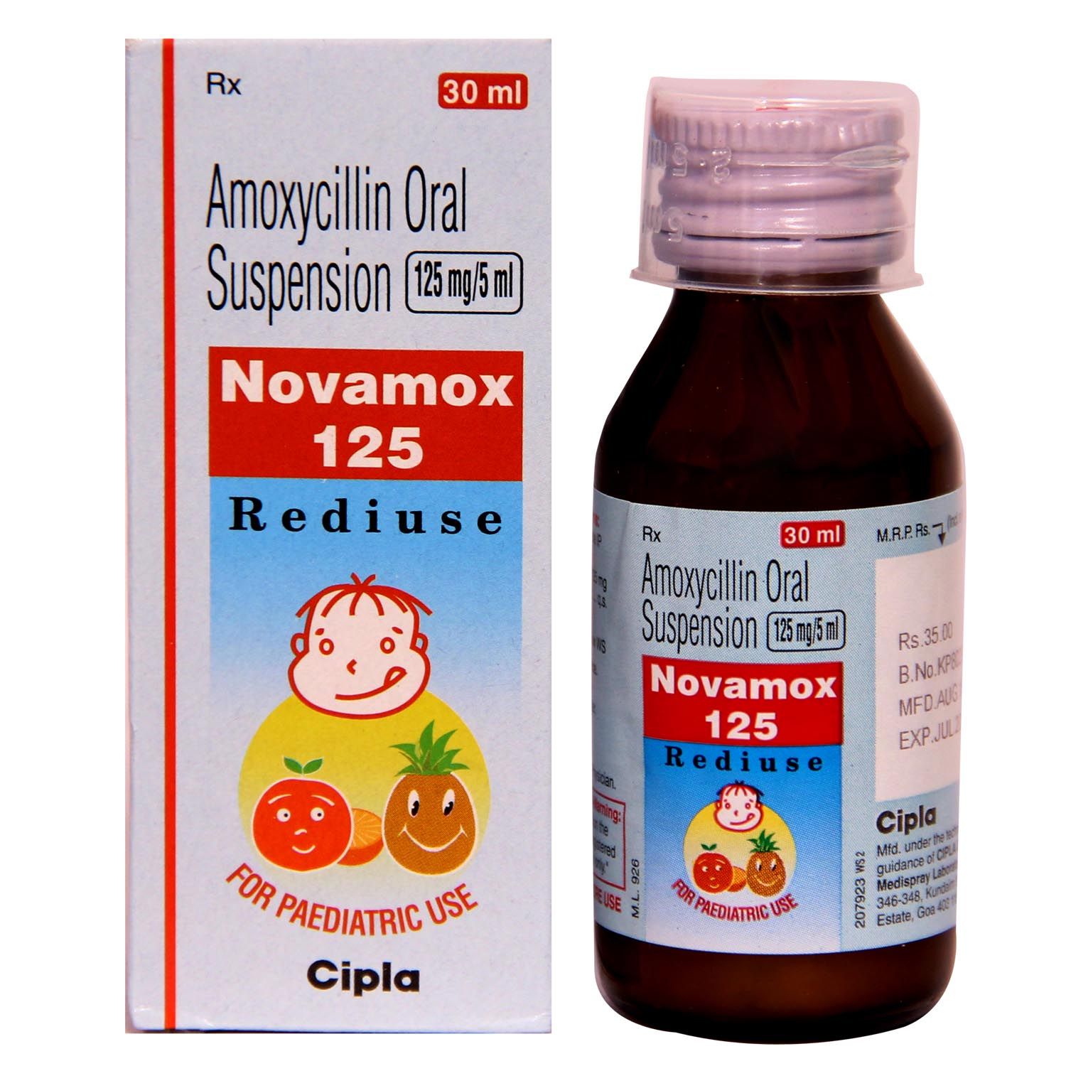 Novamox 125 Rediuse Oral Suspension 30 ml Price, Uses, Side Effects ...