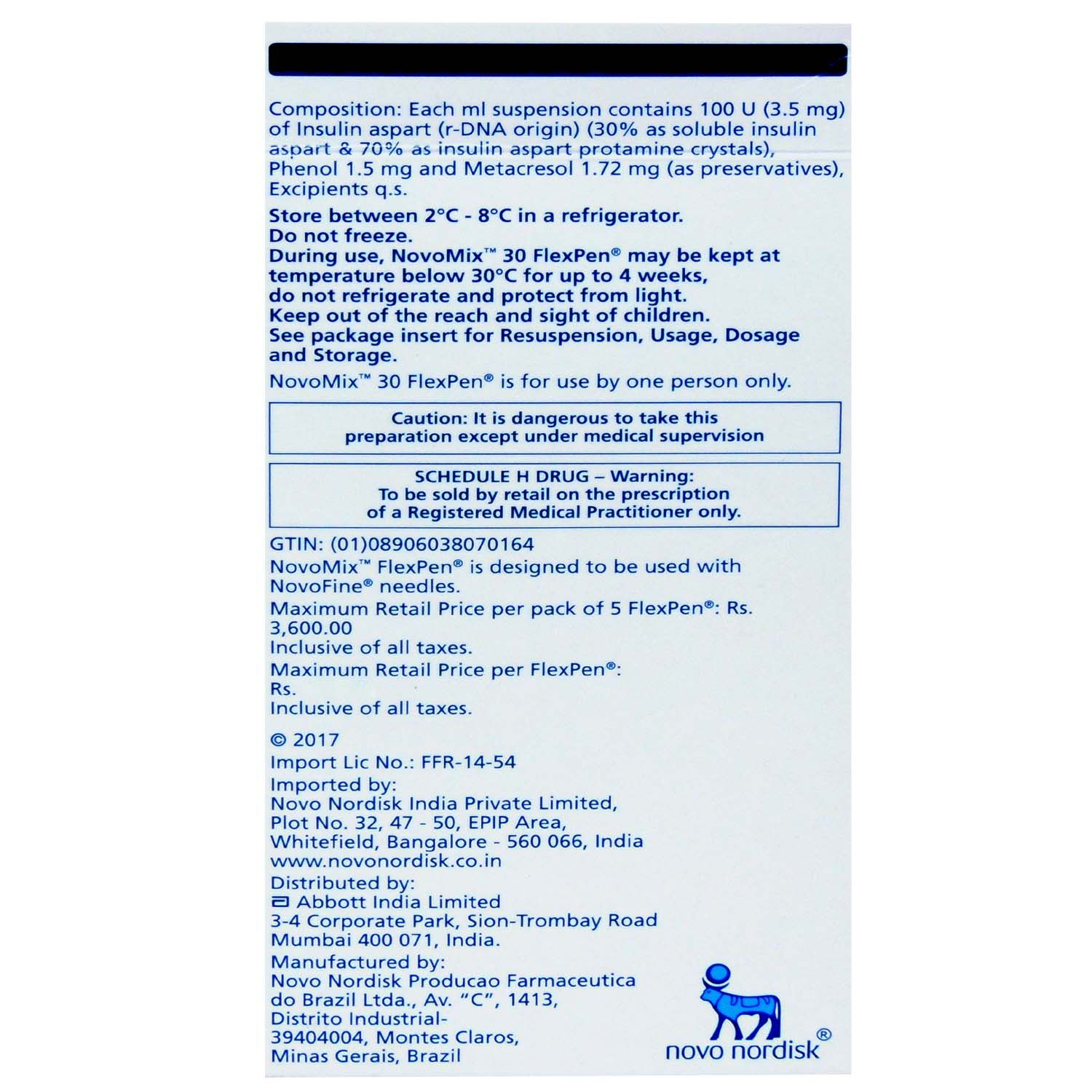 Novomix 30 100IU/ml Flexpen 3 ml Price, Uses, Side Effects, Composition ...
