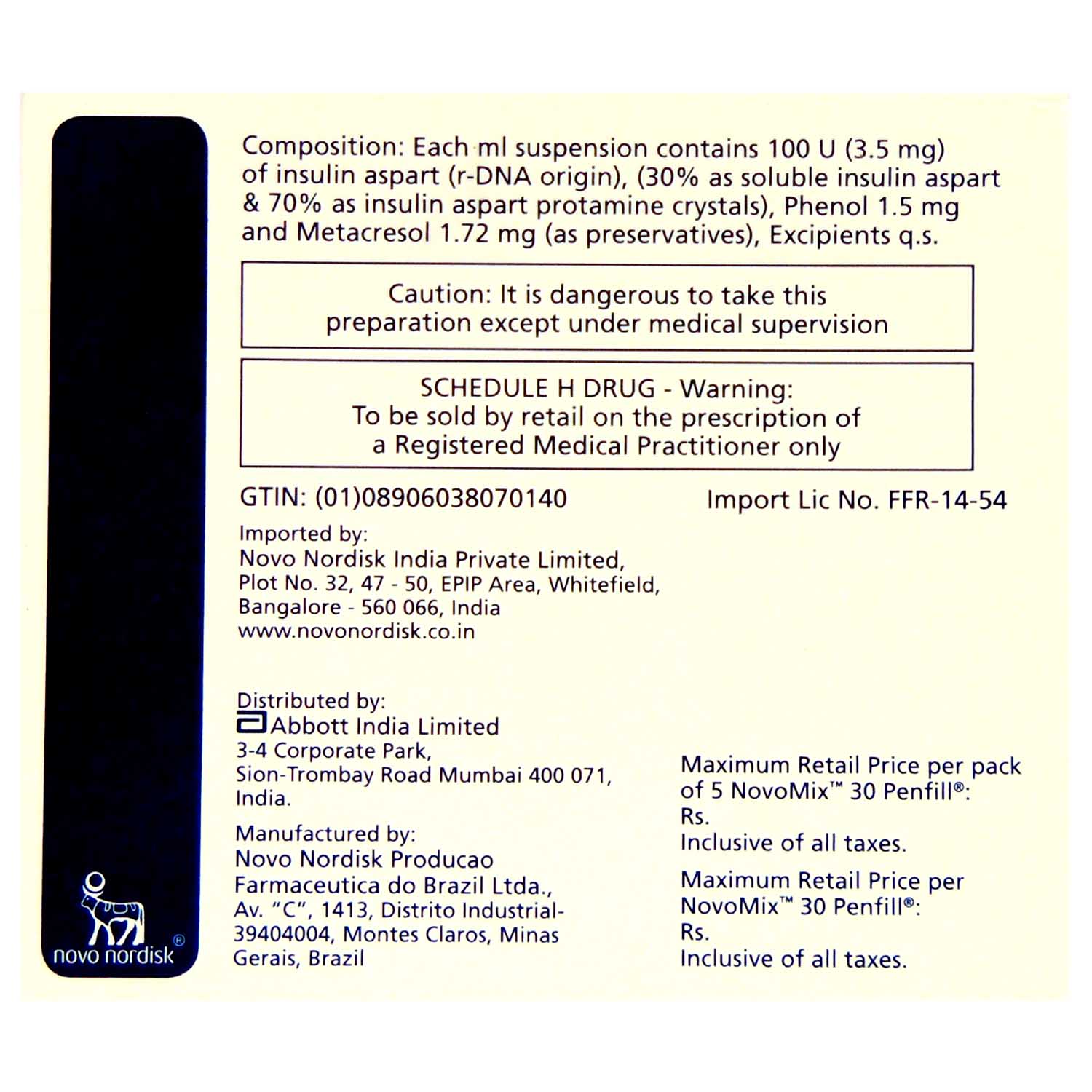 Novomix 30 100IU/ml Penfill Price, Uses, Side Effects, Composition ...