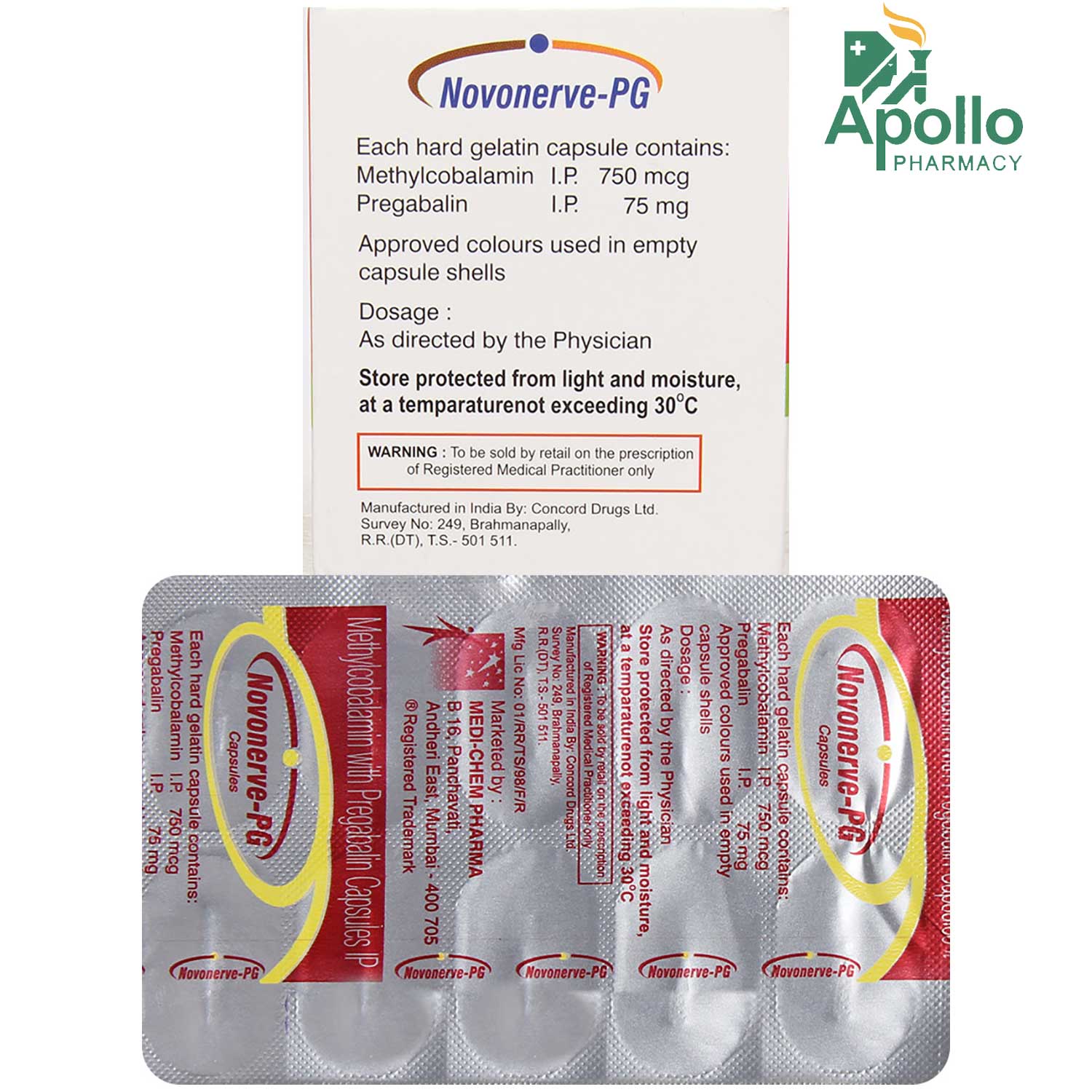 Novonerve-PG Capsule 10's Price, Uses, Side Effects, Composition ...