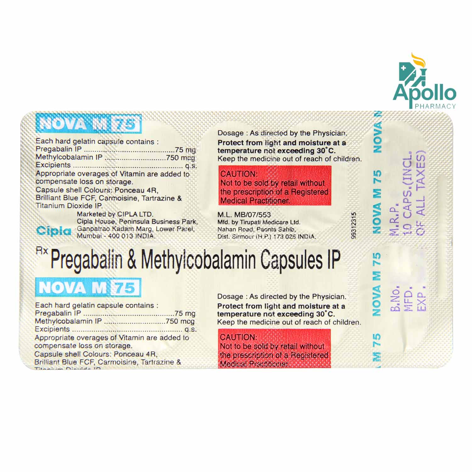 NOVA M 75MG CAPSULE Price, Uses, Side Effects, Composition - Apollo ...