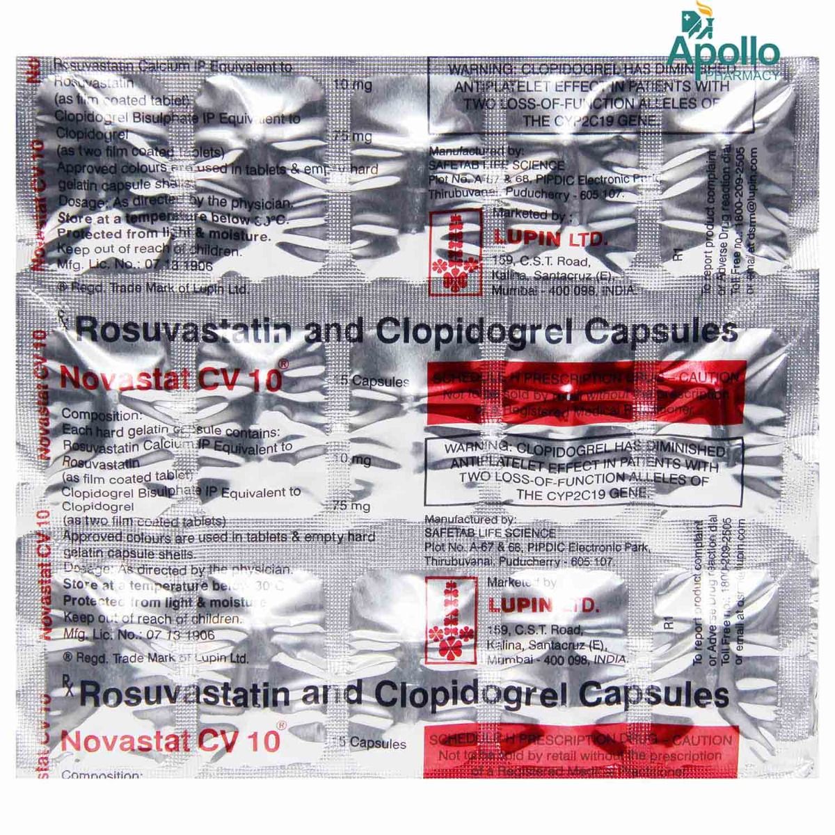Novastat CV 10 Capsule 15's Price, Uses, Side Effects, Composition ...