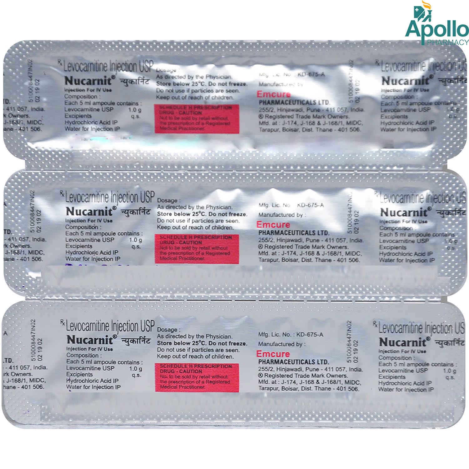 NUCARNIT INJECTION 5ML Price, Uses, Side Effects, Composition - Apollo ...