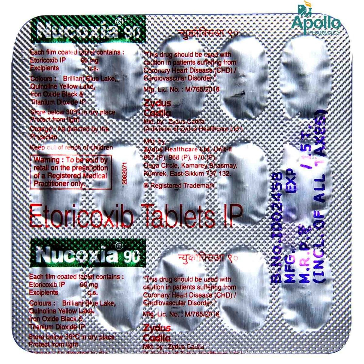Nucoxia 90 Tablet 15's Price, Uses, Side Effects, Composition - Apollo ...
