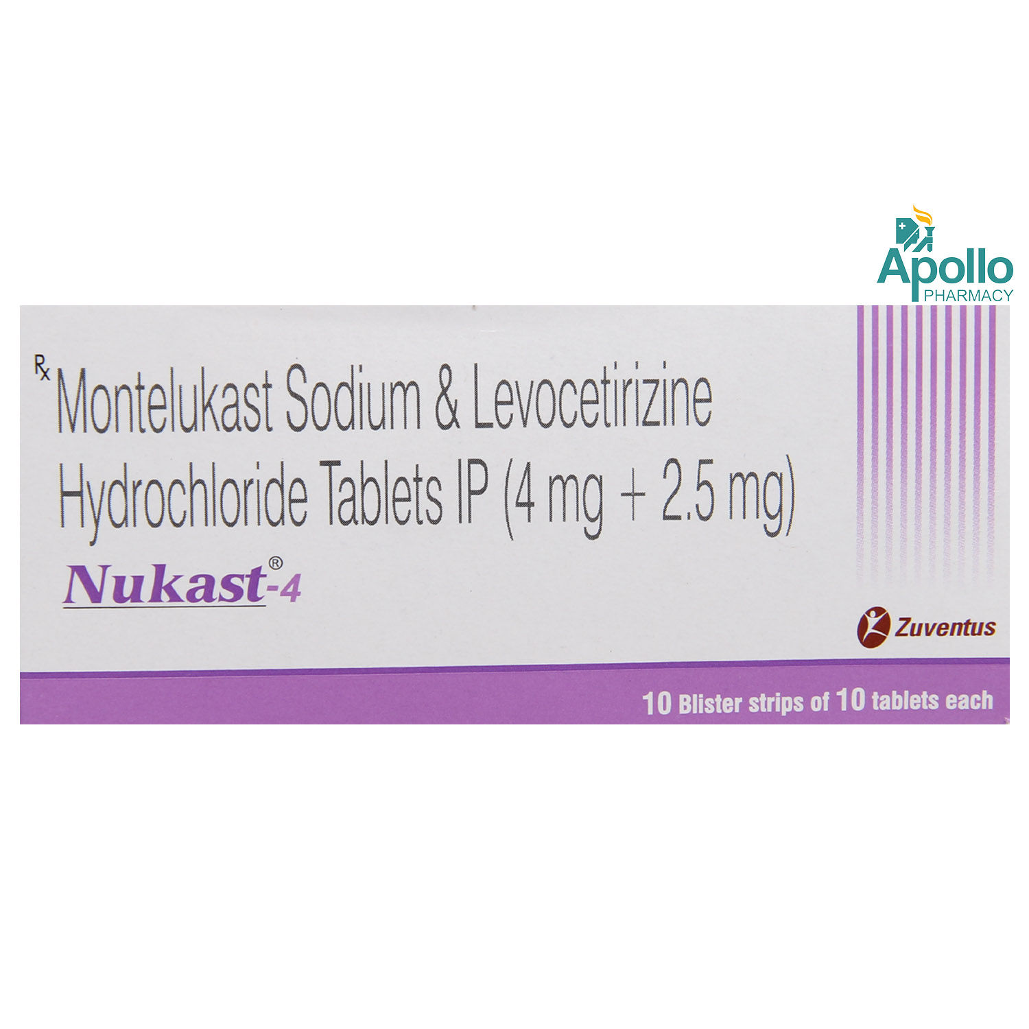 Nukast 4 mg Tablet 10's Price, Uses, Side Effects, Composition - Apollo ...