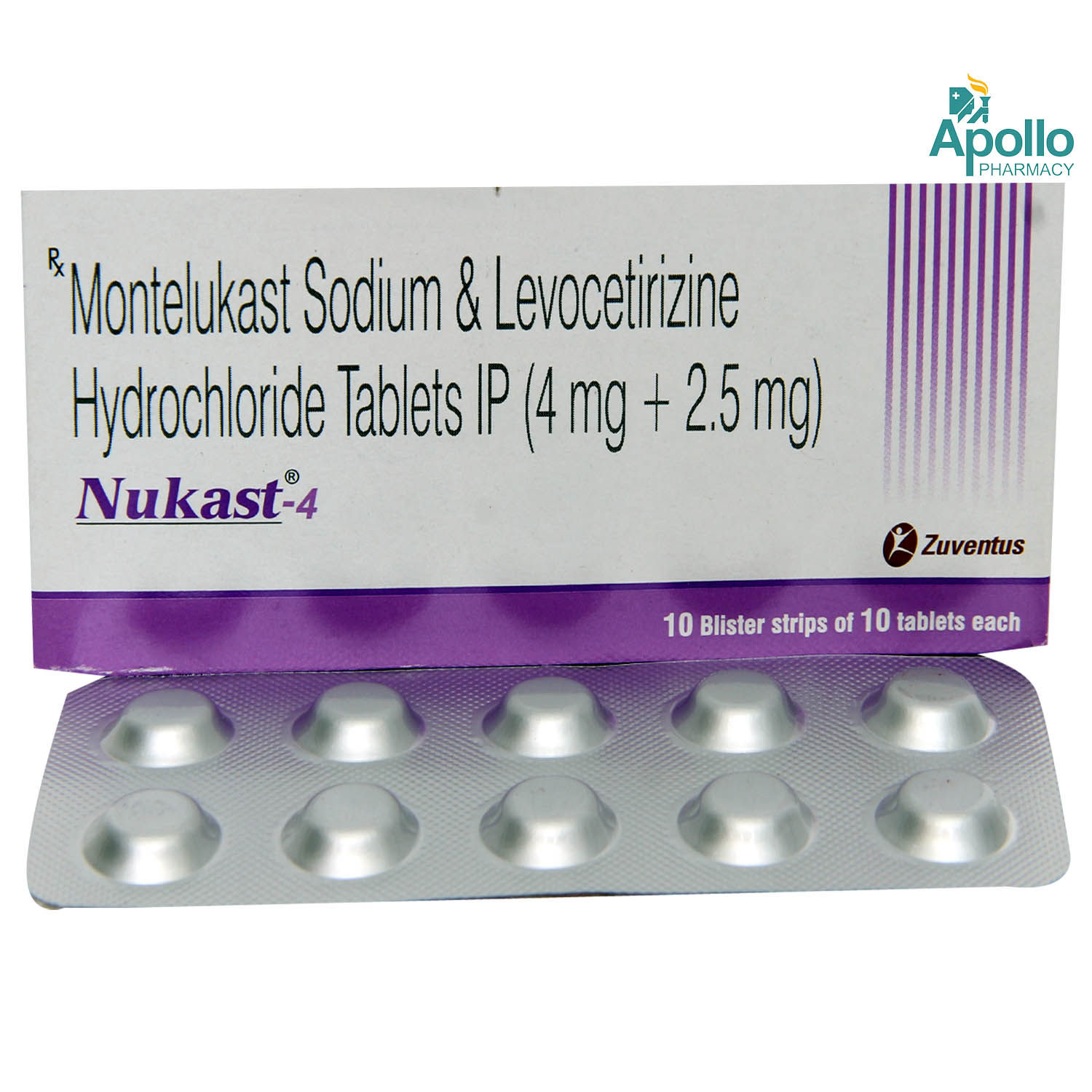 Nukast 4 mg Tablet 10's Price, Uses, Side Effects, Composition - Apollo ...
