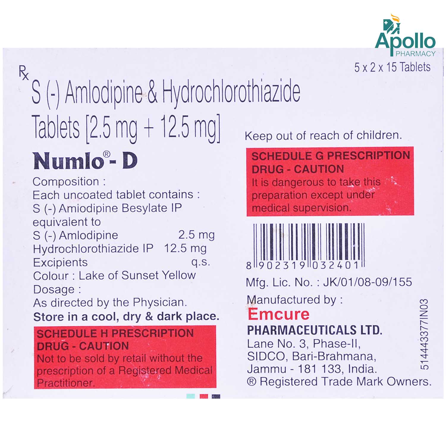 Numlo D 2.5 Tablet 15's Price, Uses, Side Effects, Composition - Apollo ...