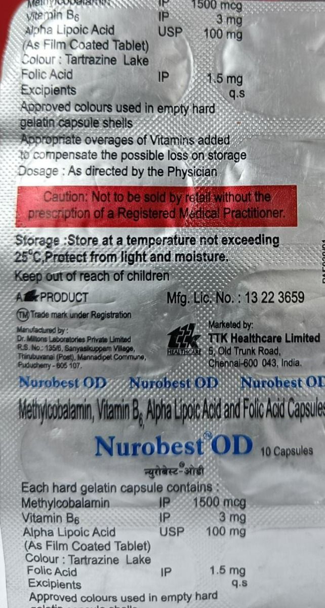 Nurobest OD Tablet 10's Price, Uses, Side Effects, Composition - Apollo ...