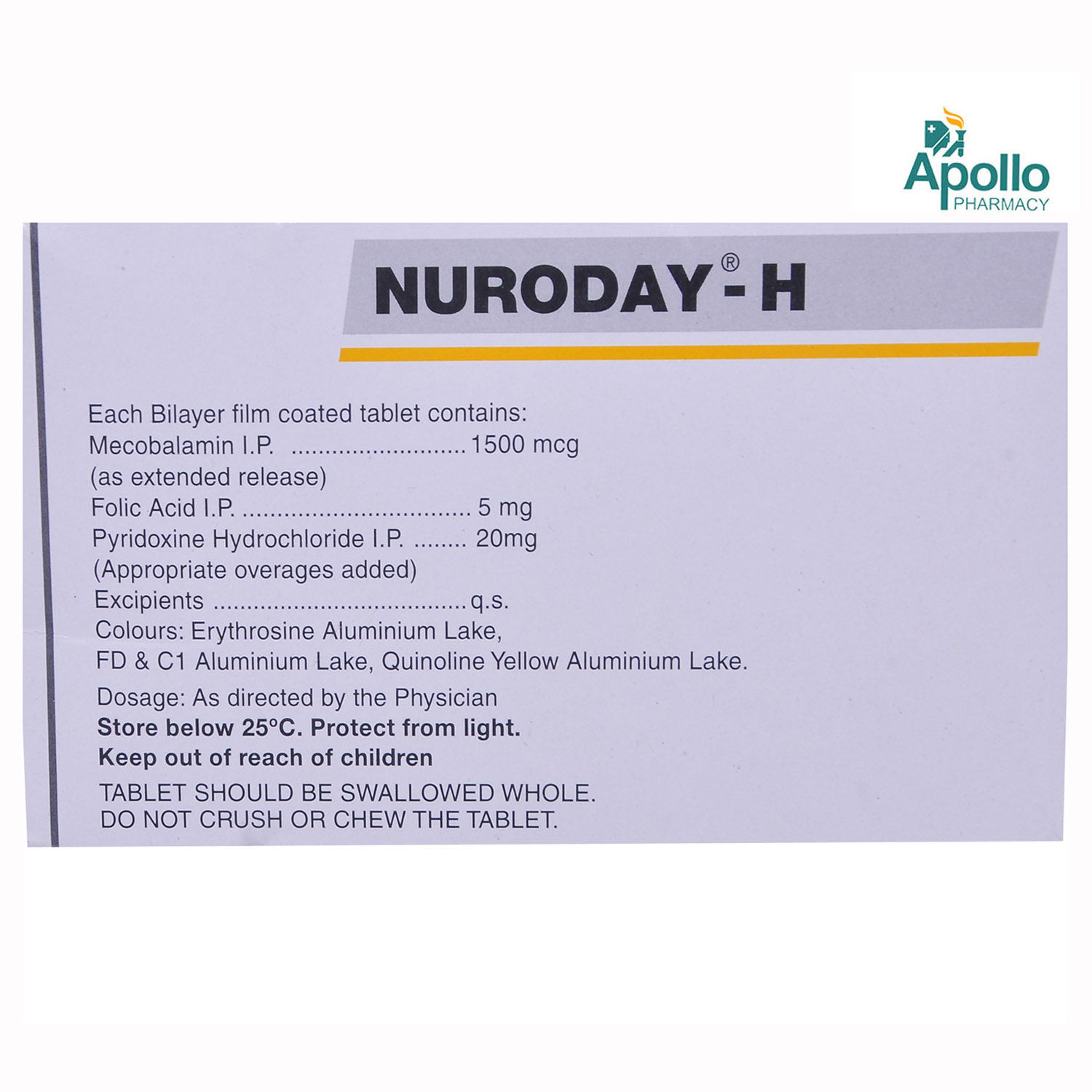 NURODAY H TABLET Price, Uses, Side Effects, Composition - Apollo Pharmacy