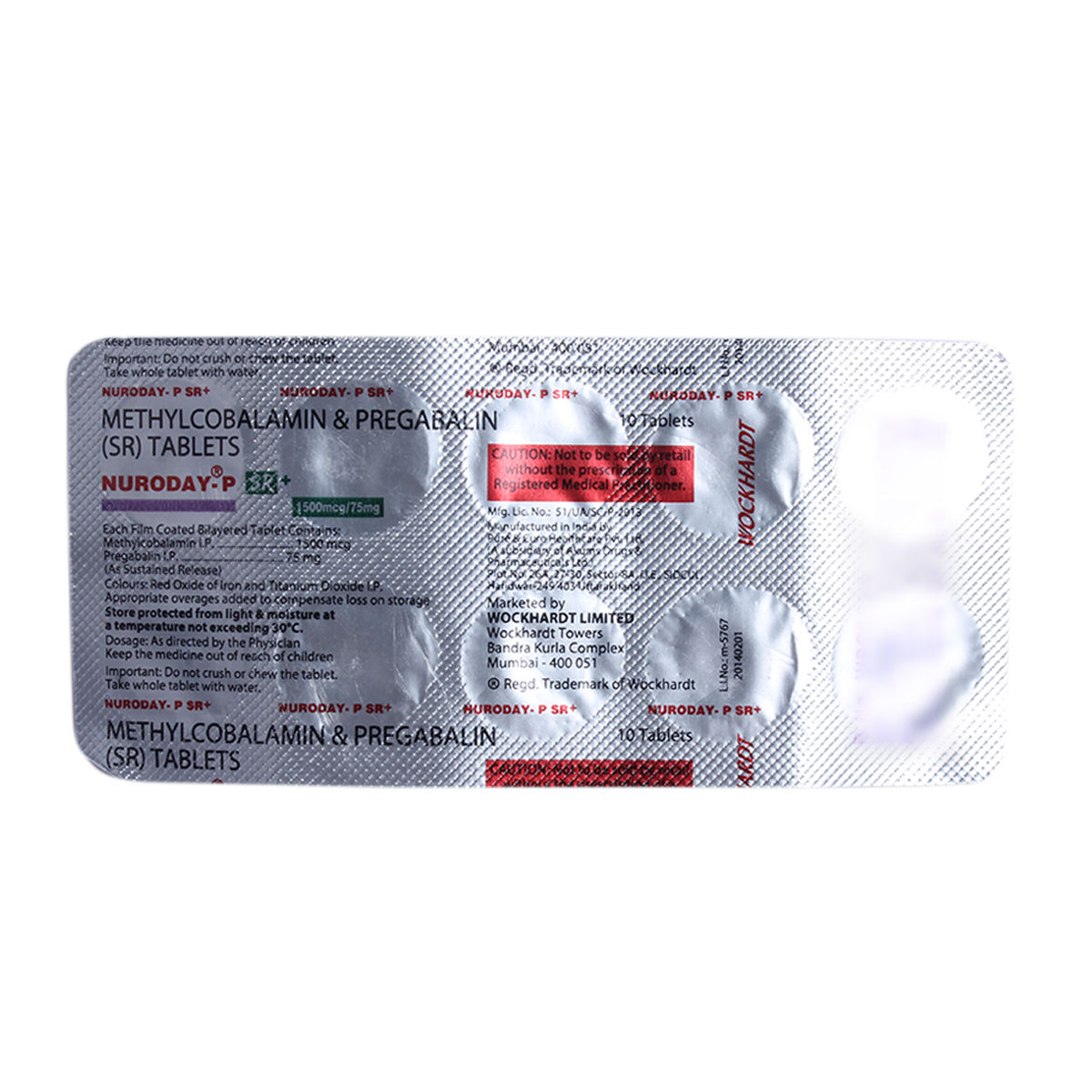 NURODAY P SR TABLET 10'S Price, Uses, Side Effects, Composition ...