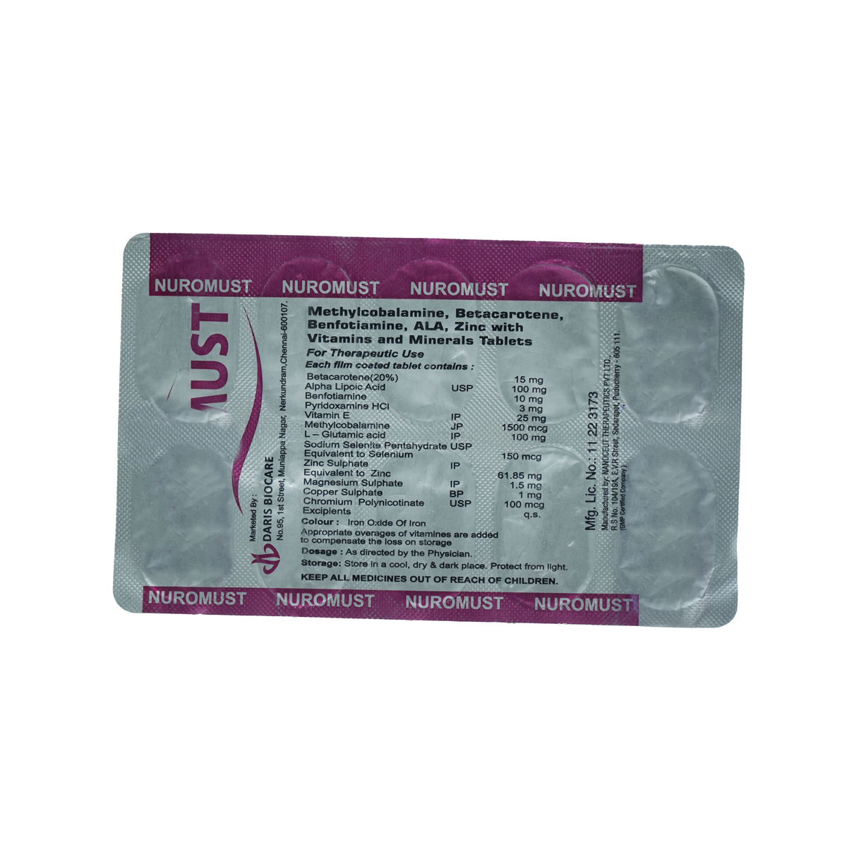 Nuromust Tablet 10's Price, Uses, Side Effects, Composition - Apollo ...