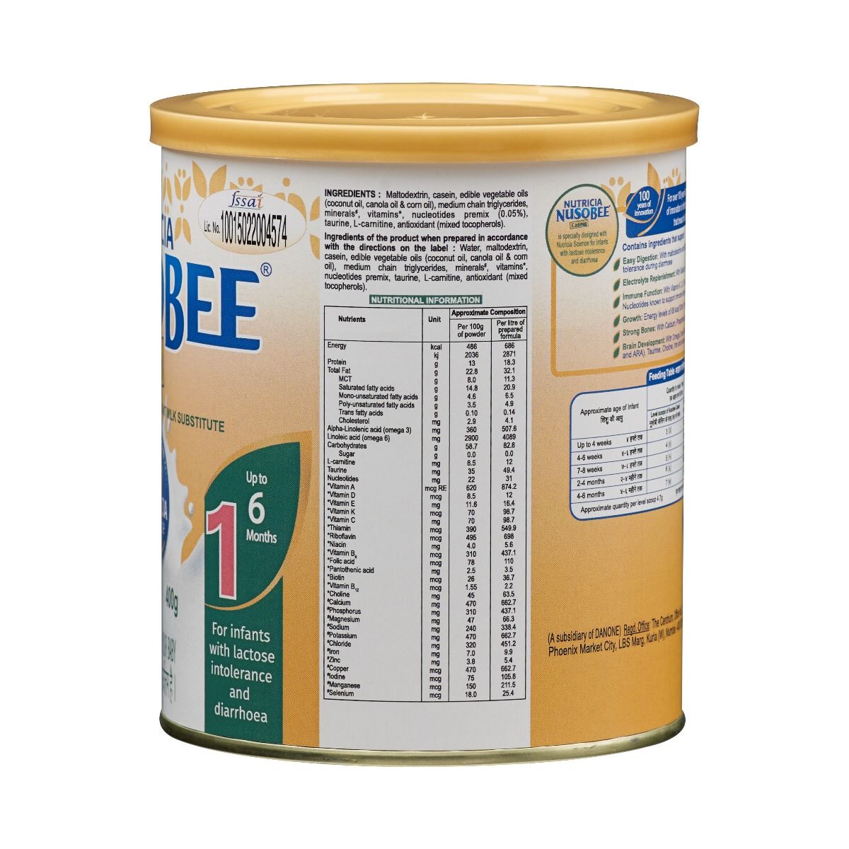 Nutrica Nusobee Casein Infant Formula, Stage 1, Up to 6 Months, 400 gm ...